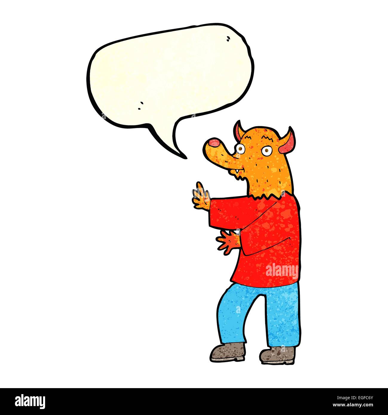cartoon fox with speech bubble Stock Vector Image & Art - Alamy