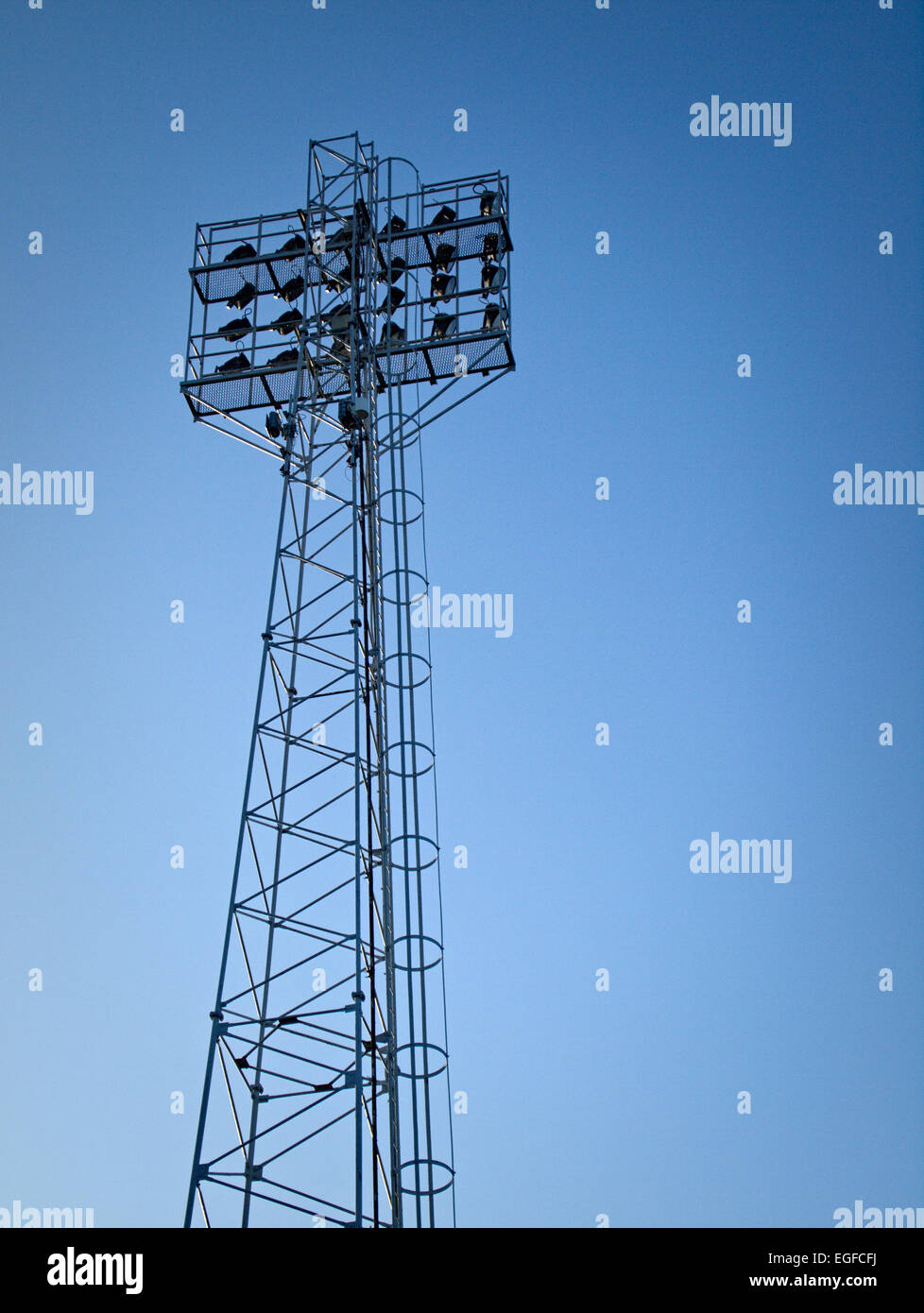 floodlight structure at football ground Stock Photo - Alamy