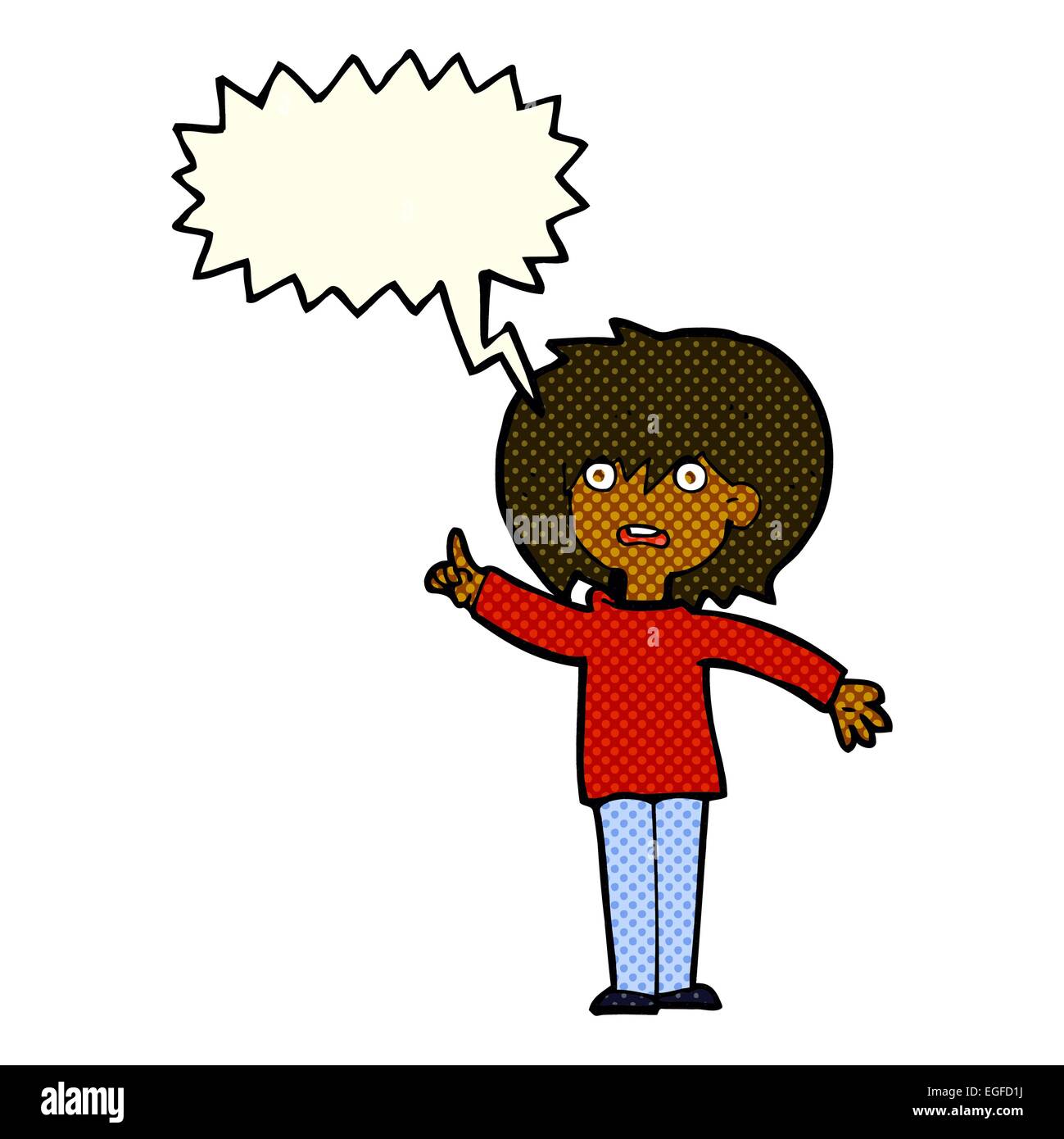 cartoon woman asking question with speech bubble Stock Vector Image ...