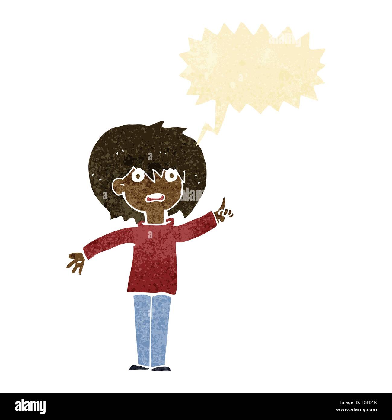 cartoon woman asking question with speech bubble Stock Vector Image ...