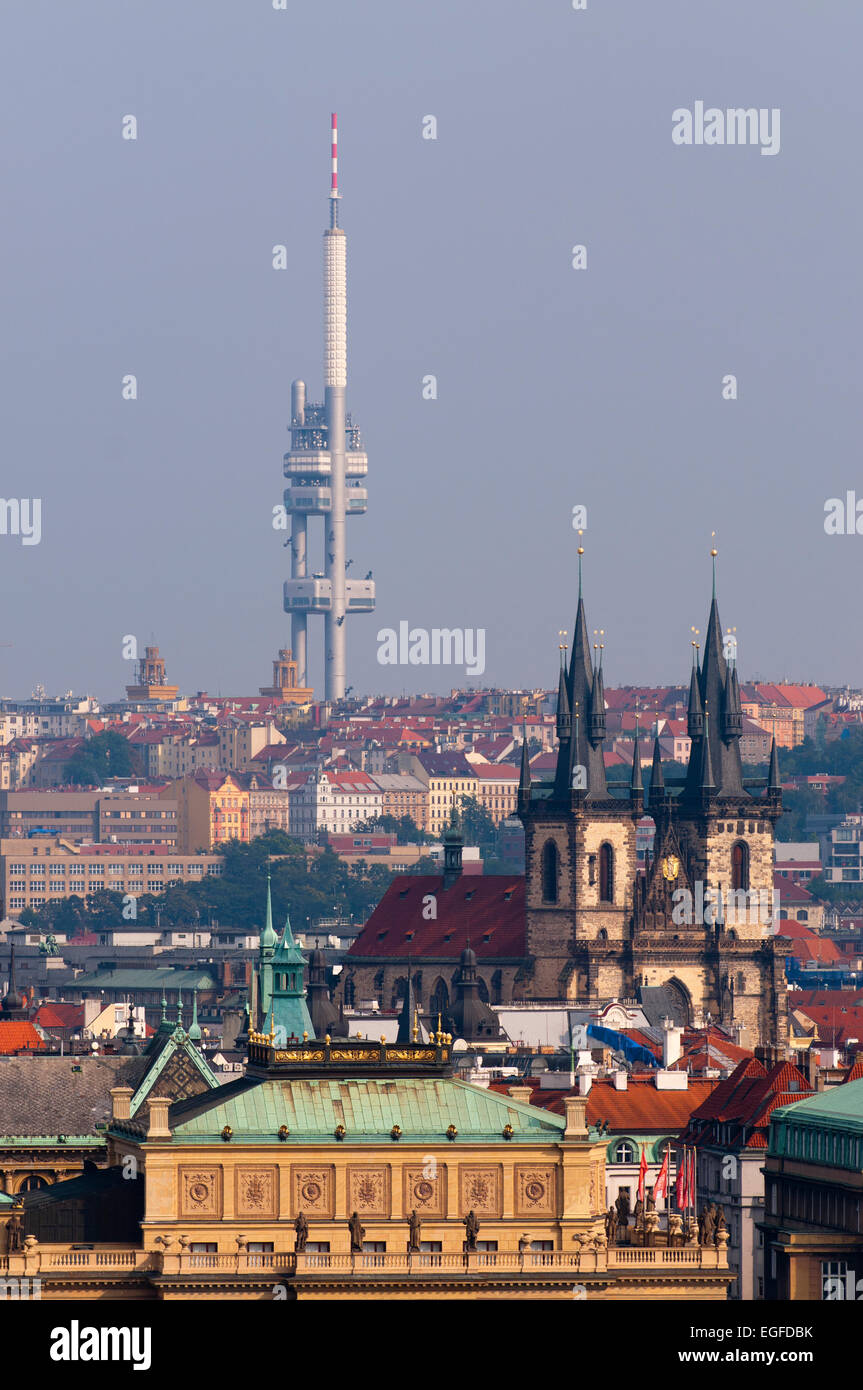 Prague skyline with TV Tower in the distance Stock Photo - Alamy