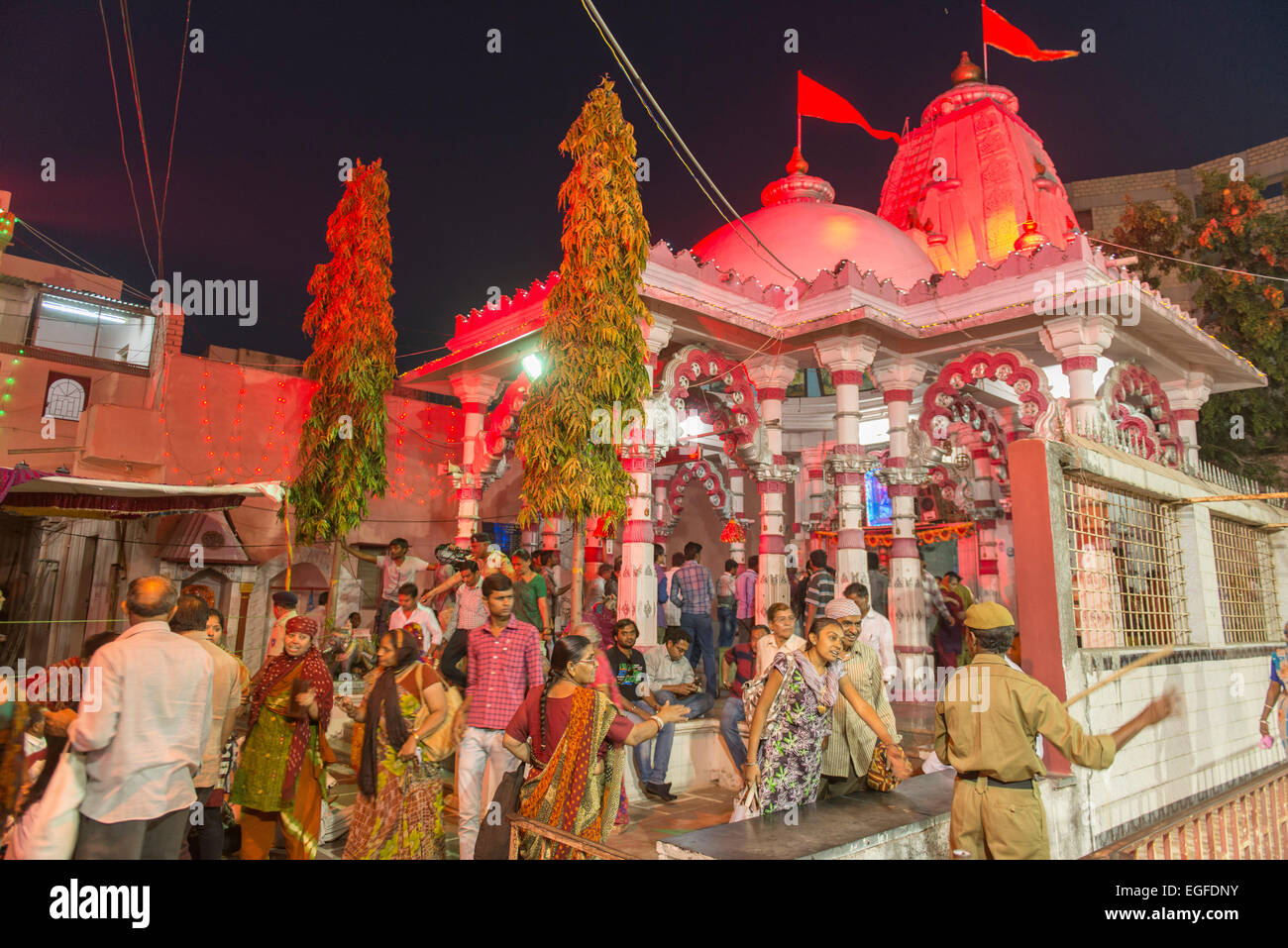 Pilgrims At Bhavnath Mahadev Temple,Shivratri, Bhavnath Mela Stock ...