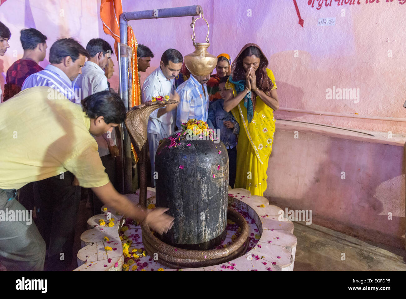 Pilgrims At Bhavnath Mahadev Temple With Shiva Lingam, Shivratri ...