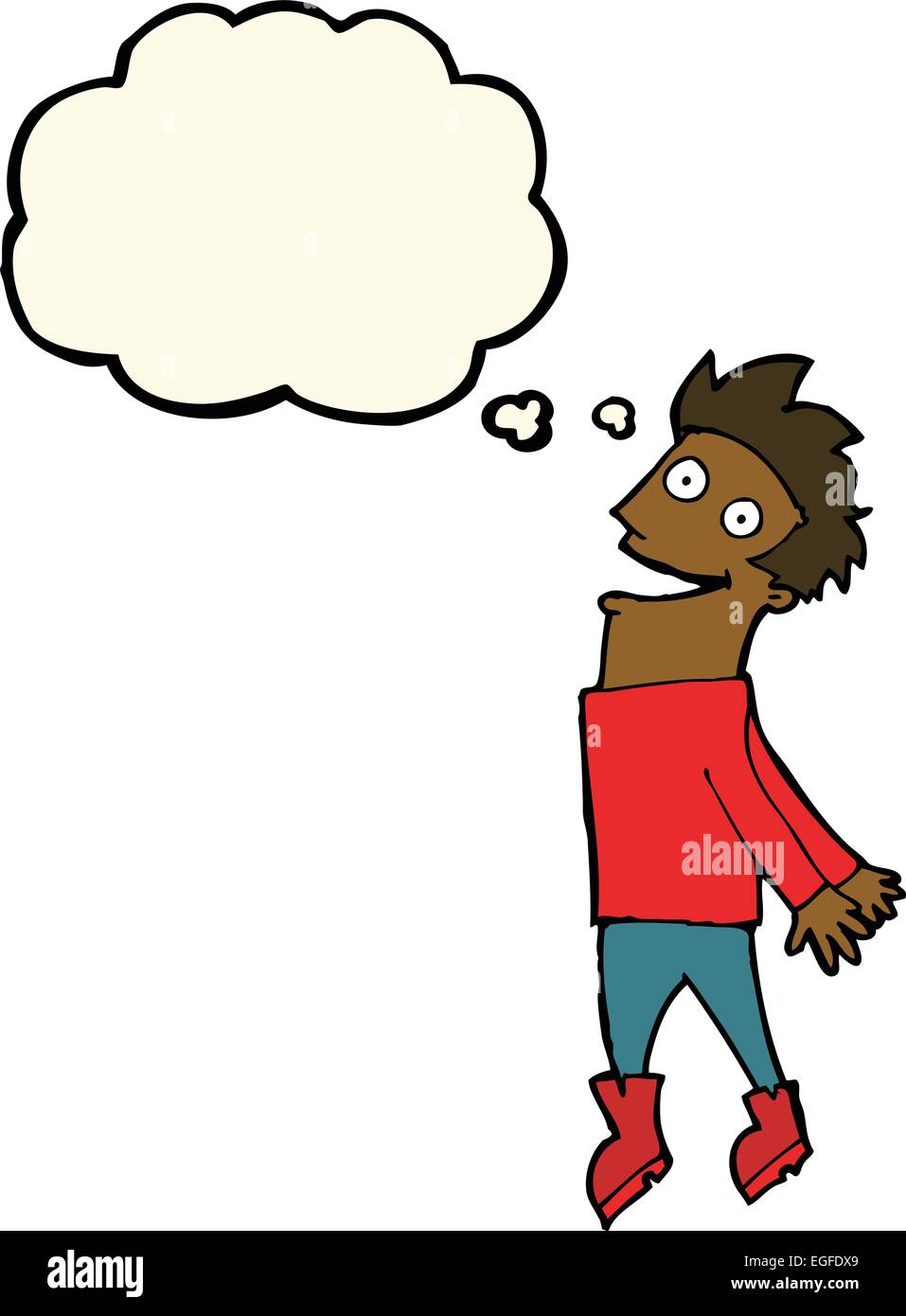 cartoon drenched man flying with thought bubble Stock Vector Image ...