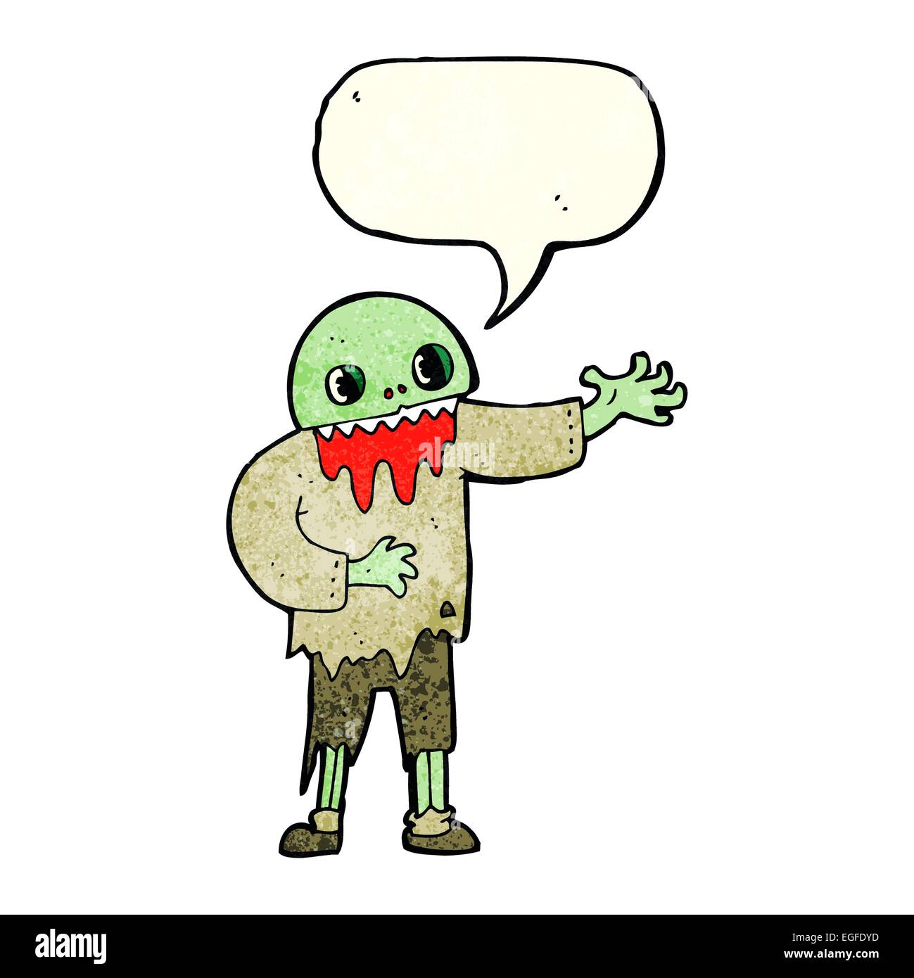 cartoon spooky zombie with speech bubble Stock Vector Image & Art - Alamy