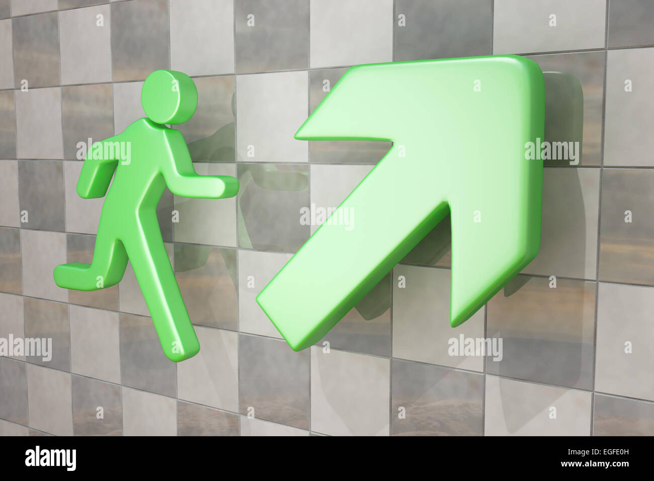 3d rendering of a man running and an arrow Stock Photo - Alamy
