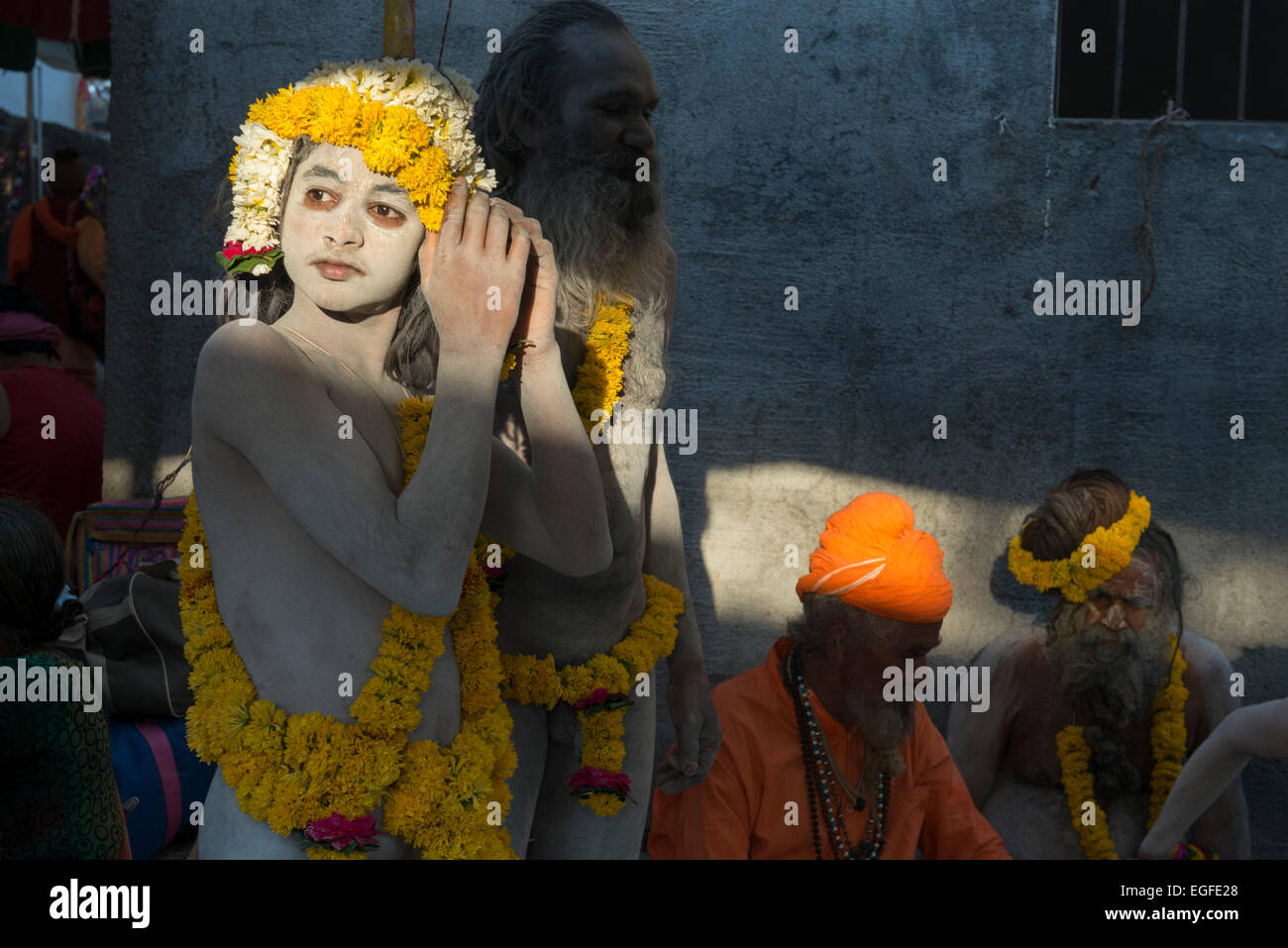 Young Naga Sadhu, Shivratri, Bhavnath Mela Stock Photo - Alamy