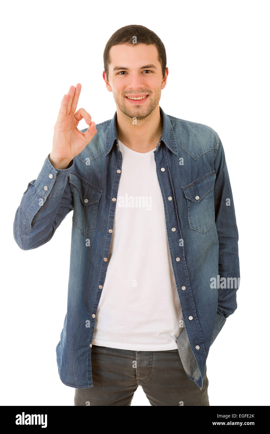 happy young man winning, isolated on white Stock Photo - Alamy