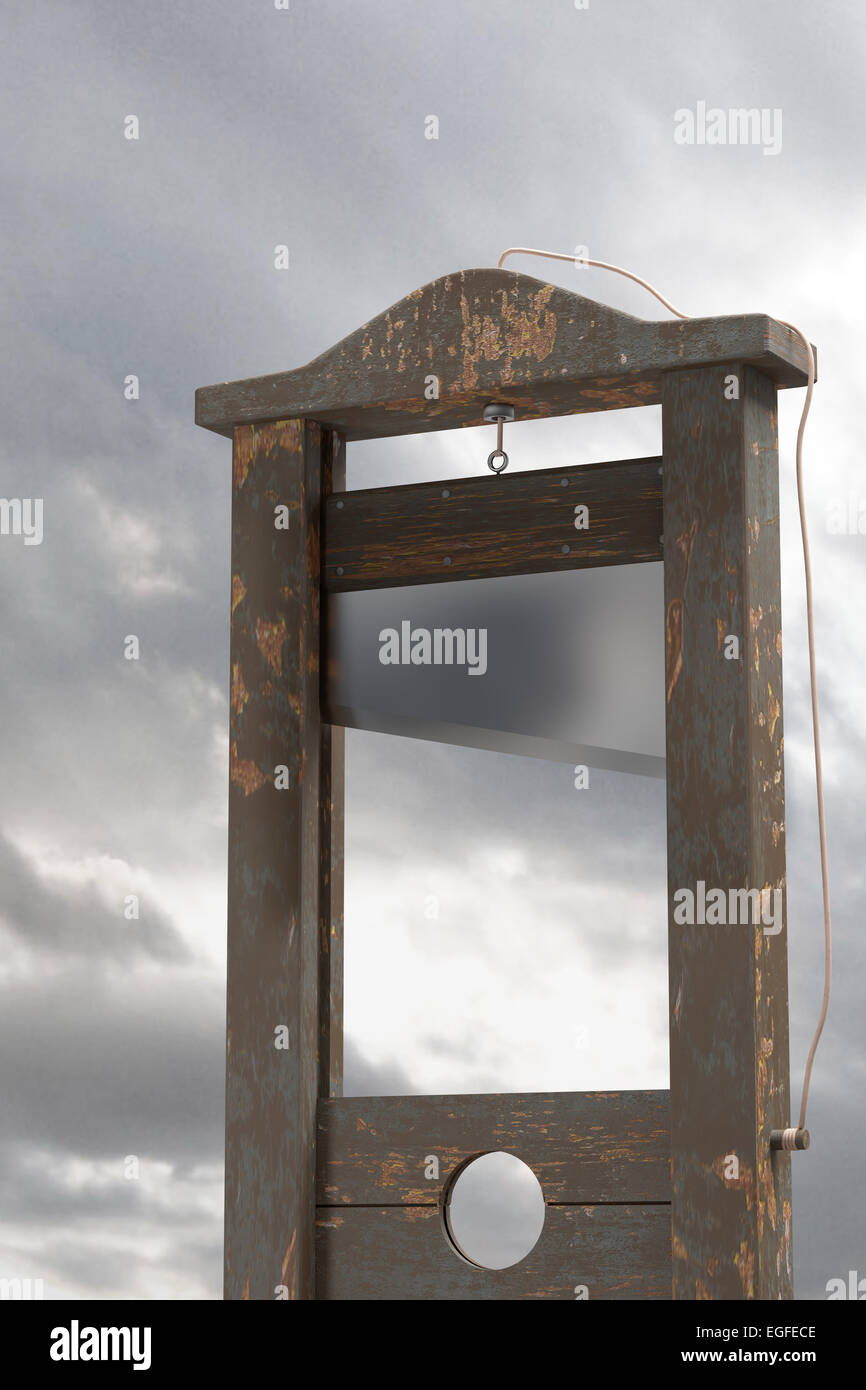 3d rendering of a guillotine, a dead instrument Stock Photo - Alamy