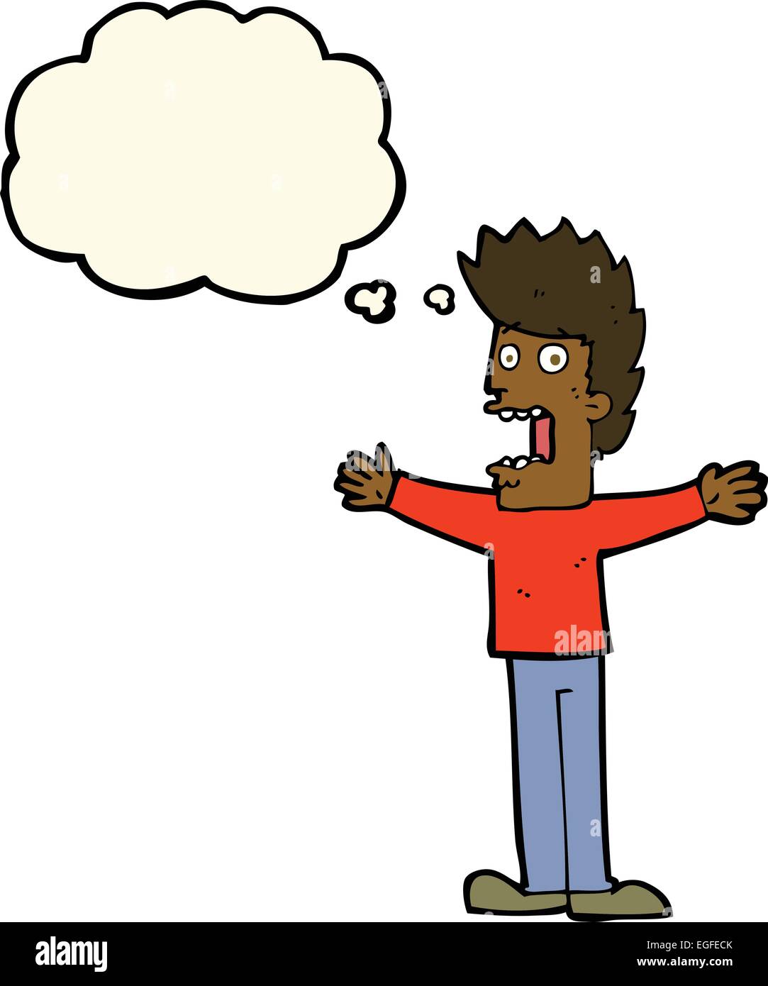cartoon terrified man with thought bubble Stock Vector Image & Art - Alamy