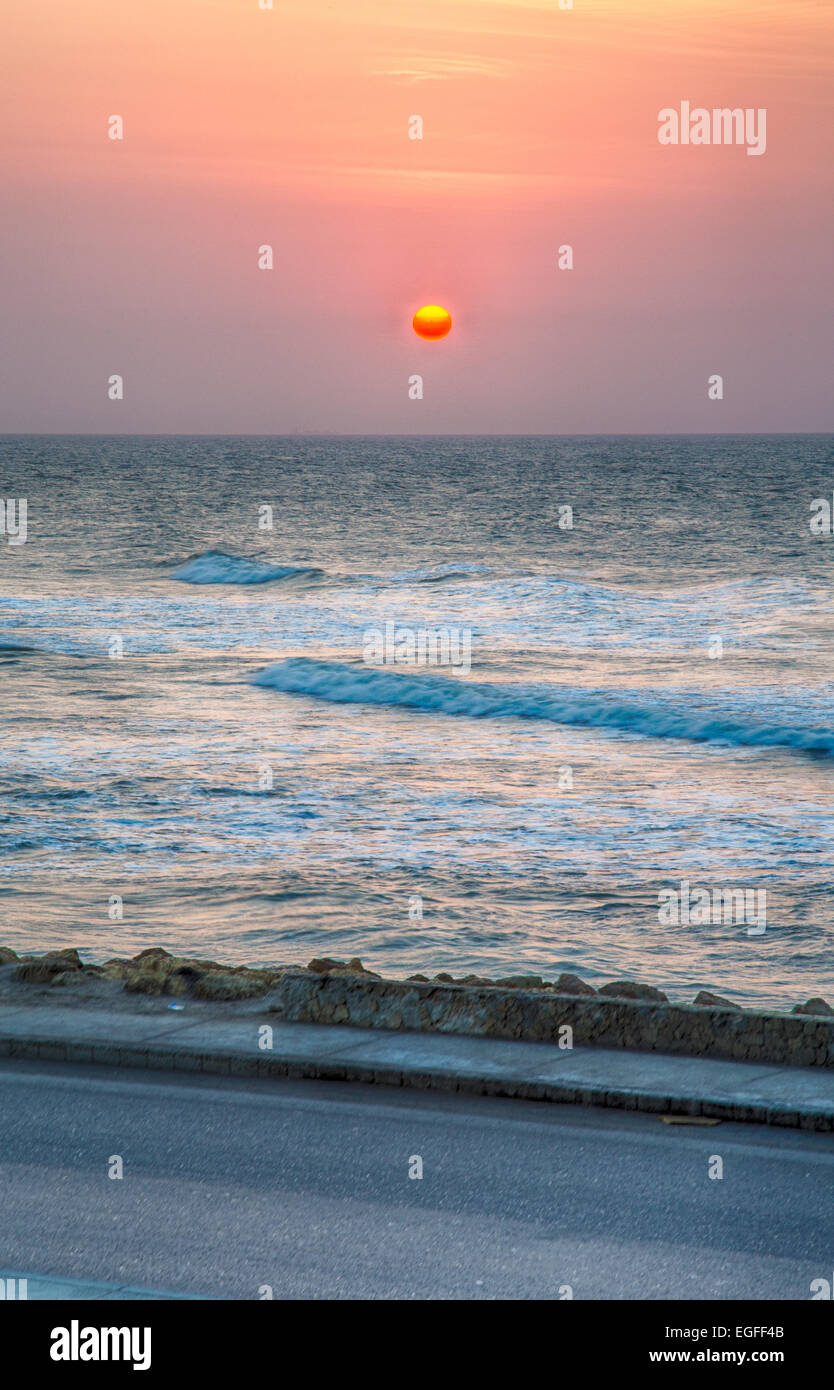 The sunsets on the Caribbean sea on the Colombian Coast Stock Photo - Alamy