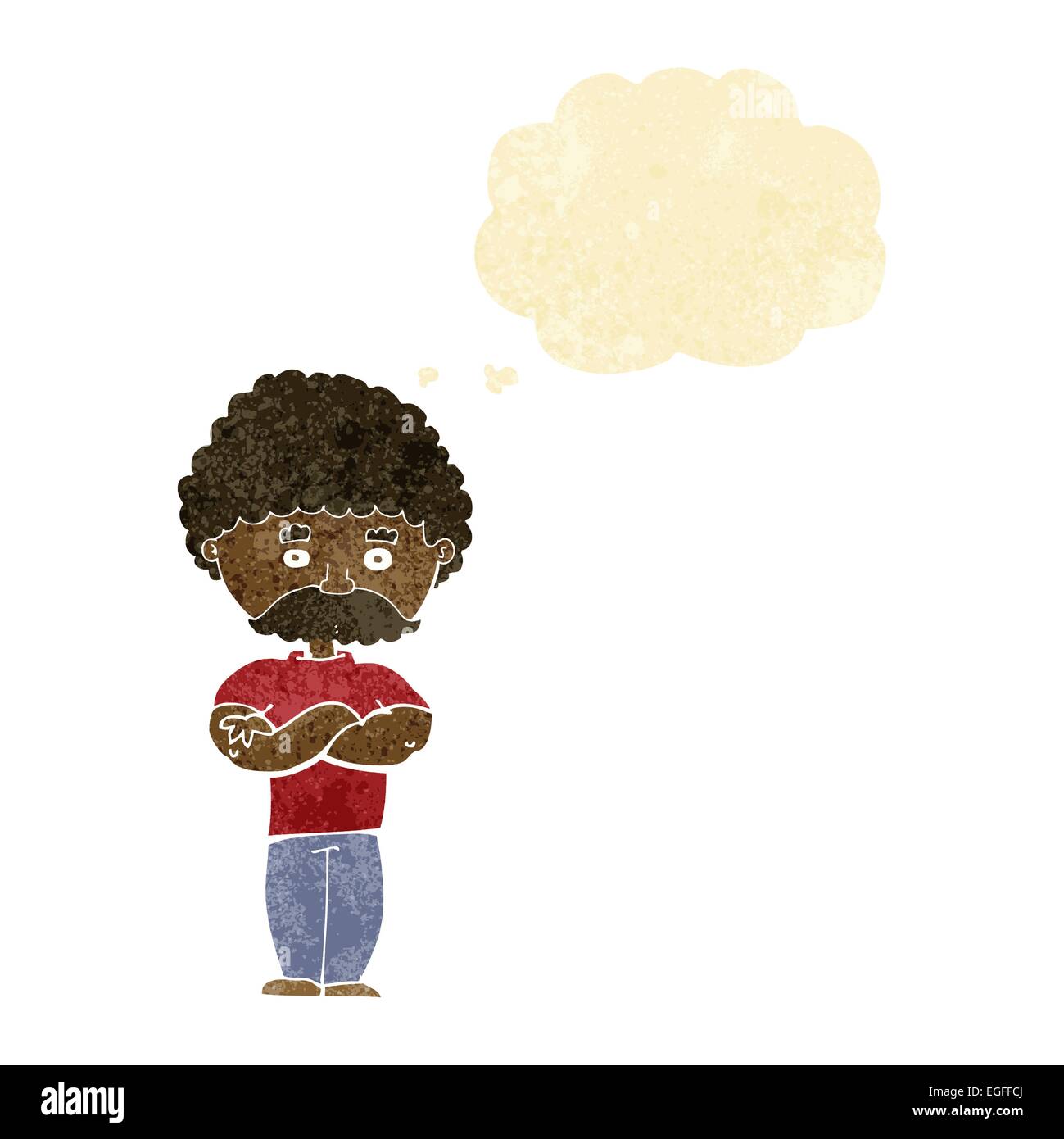 cartoon dad with folded arms with thought bubble Stock Vector Image ...