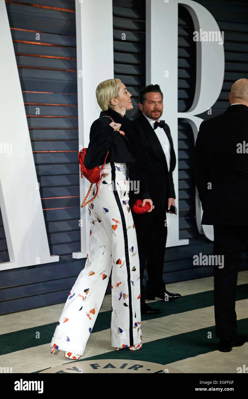 Beverly Hills, CA, USA. 23rd Feb, 2015. Miley Cyrus.Vanity Fair Oscar ...