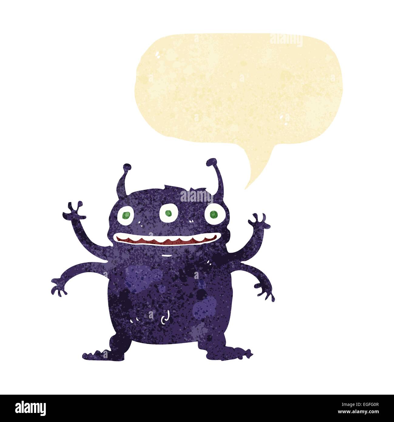 cartoon alien monster with speech bubble Stock Vector Image & Art - Alamy