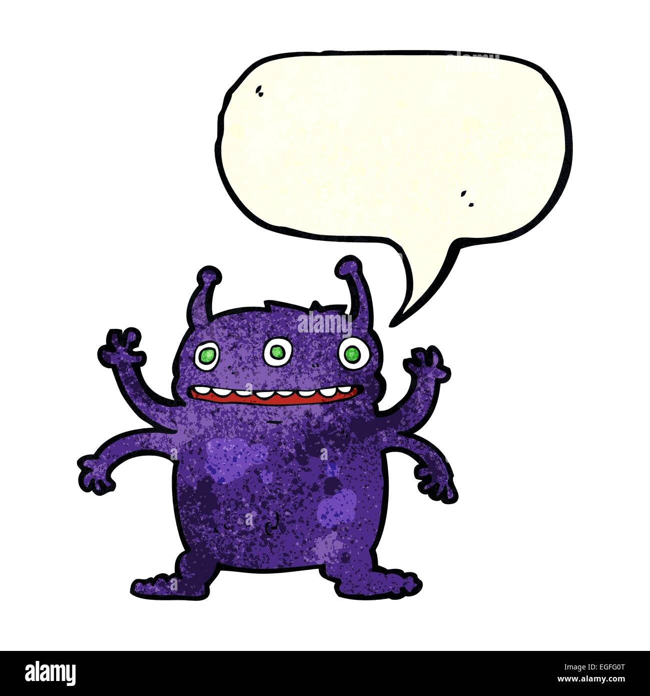 cartoon alien monster with speech bubble Stock Vector Image & Art - Alamy
