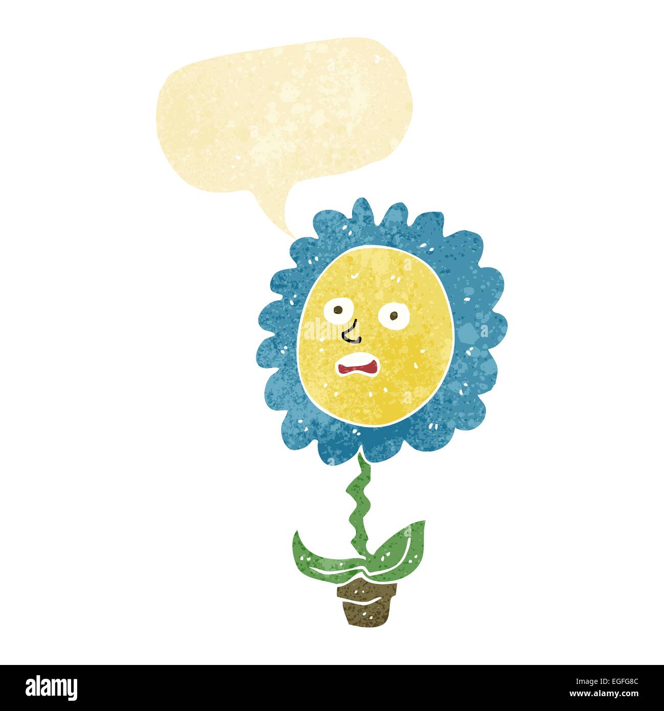 cartoon flower with face with speech bubble Stock Vector Image & Art ...