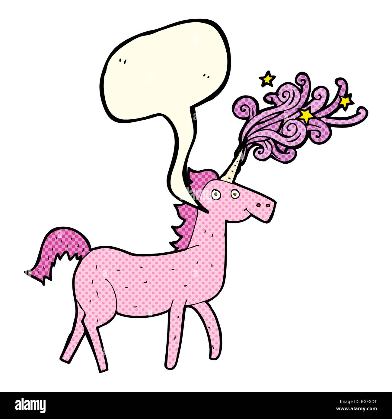 cartoon magical unicorn with speech bubble Stock Vector Image & Art - Alamy