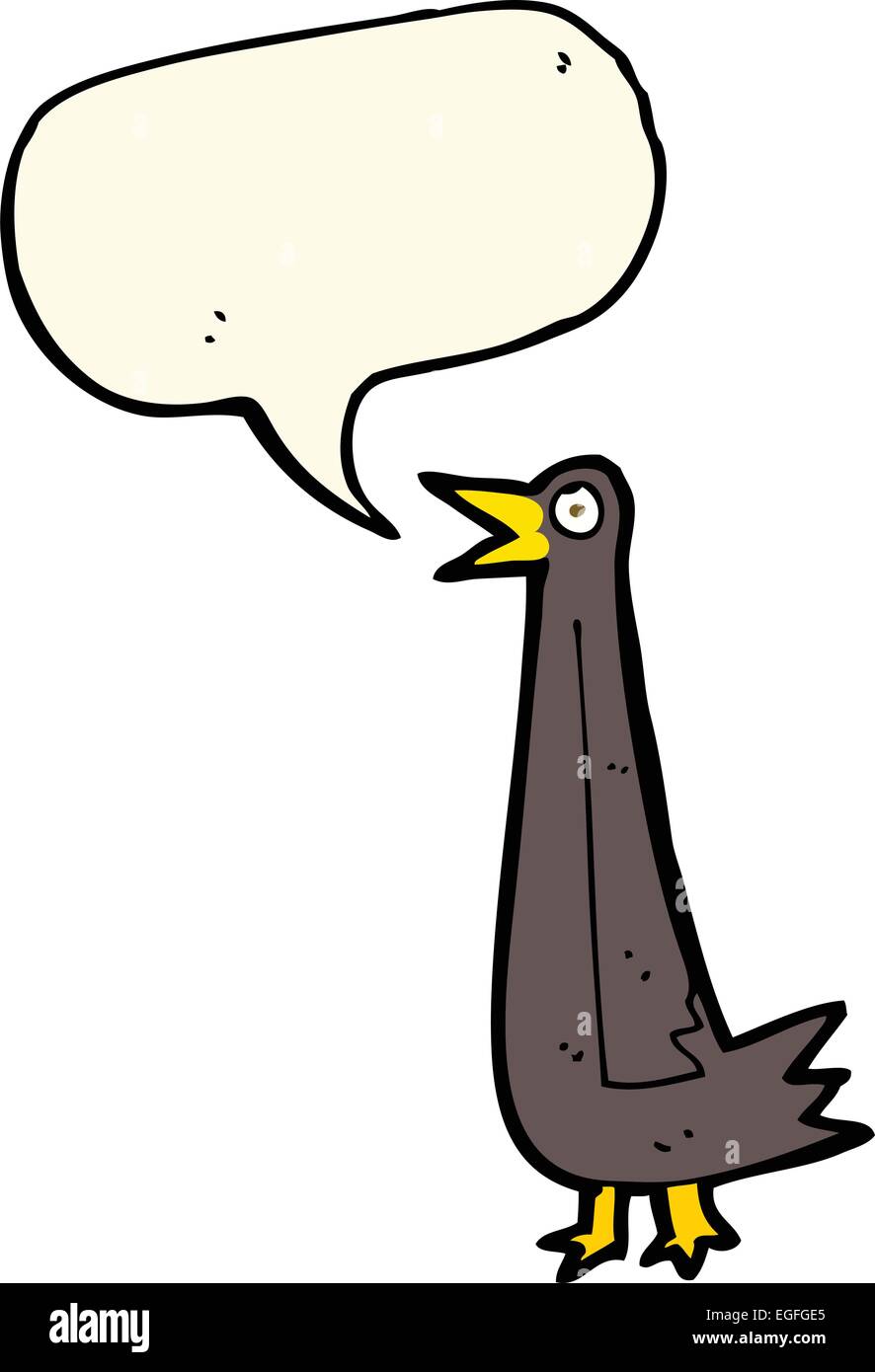 funny cartoon bird with speech bubble Stock Vector Image & Art - Alamy