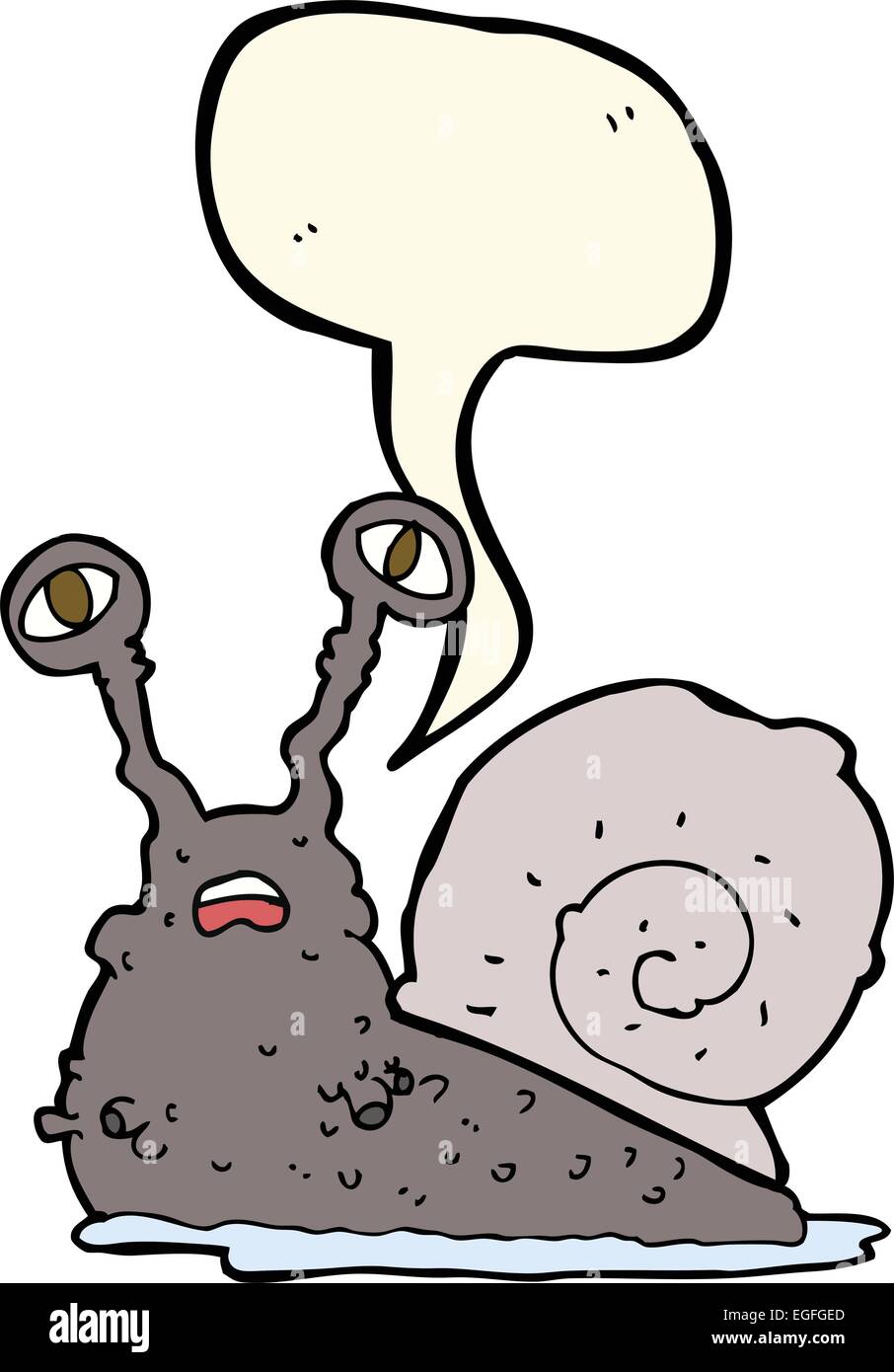 cartoon gross snail with speech bubble Stock Vector Image & Art - Alamy