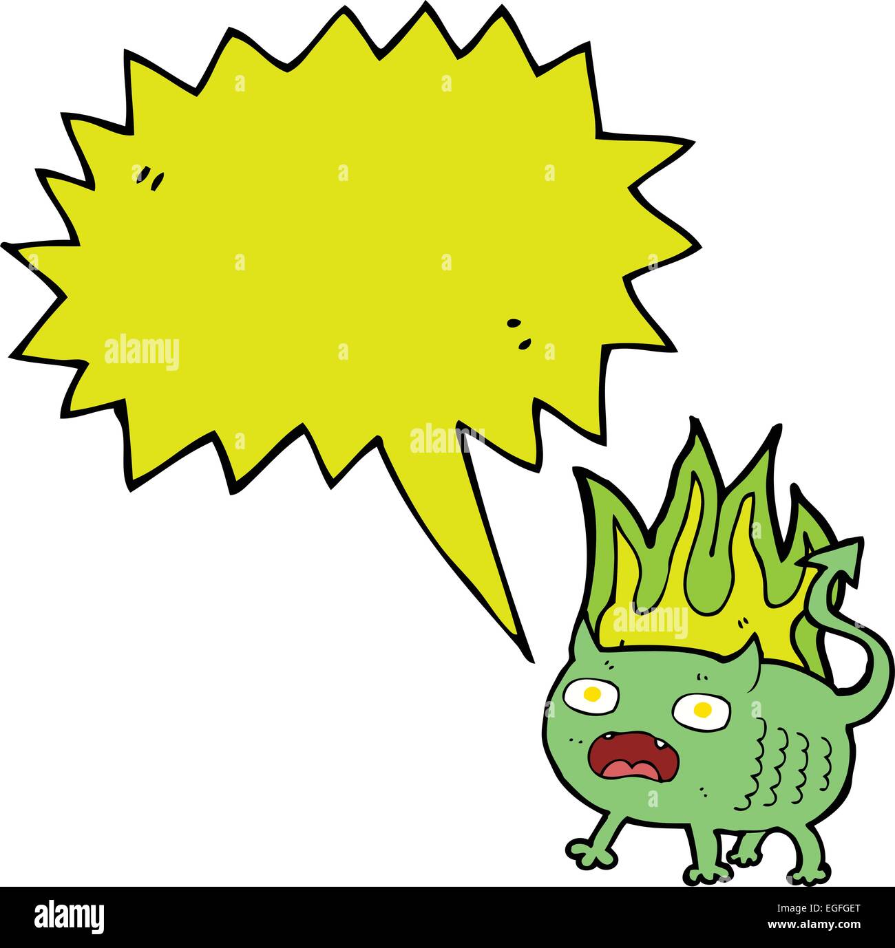 cartoon little imp with speech bubble Stock Vector Image & Art - Alamy