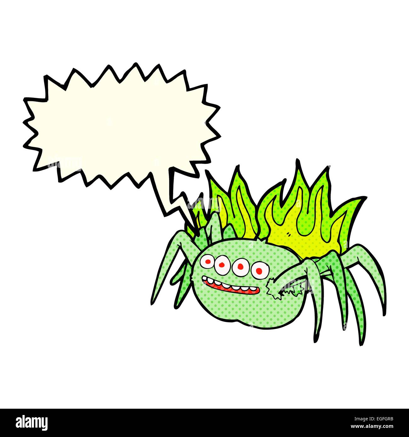 cartoon spooky spider with speech bubble Stock Vector Image & Art - Alamy