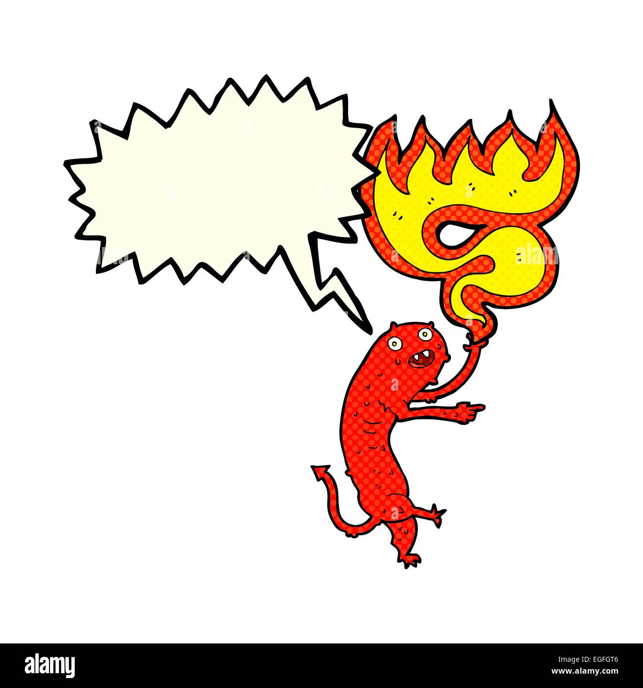 cartoon gross little monster with speech bubble Stock Vector Image ...