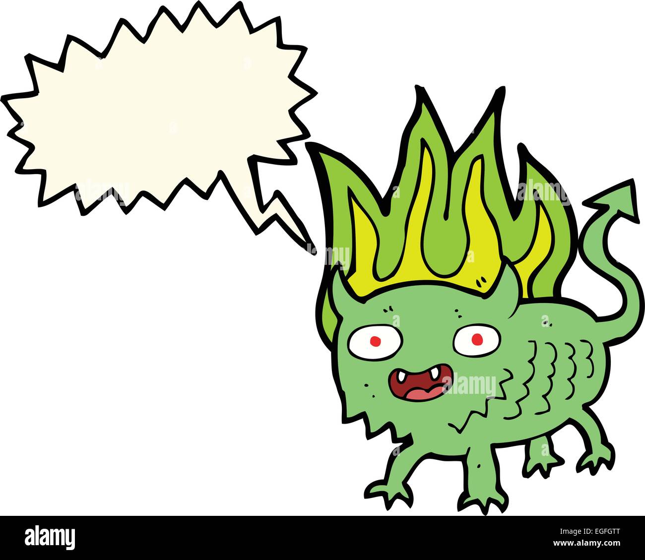 cartoon little demon with speech bubble Stock Vector Image & Art - Alamy