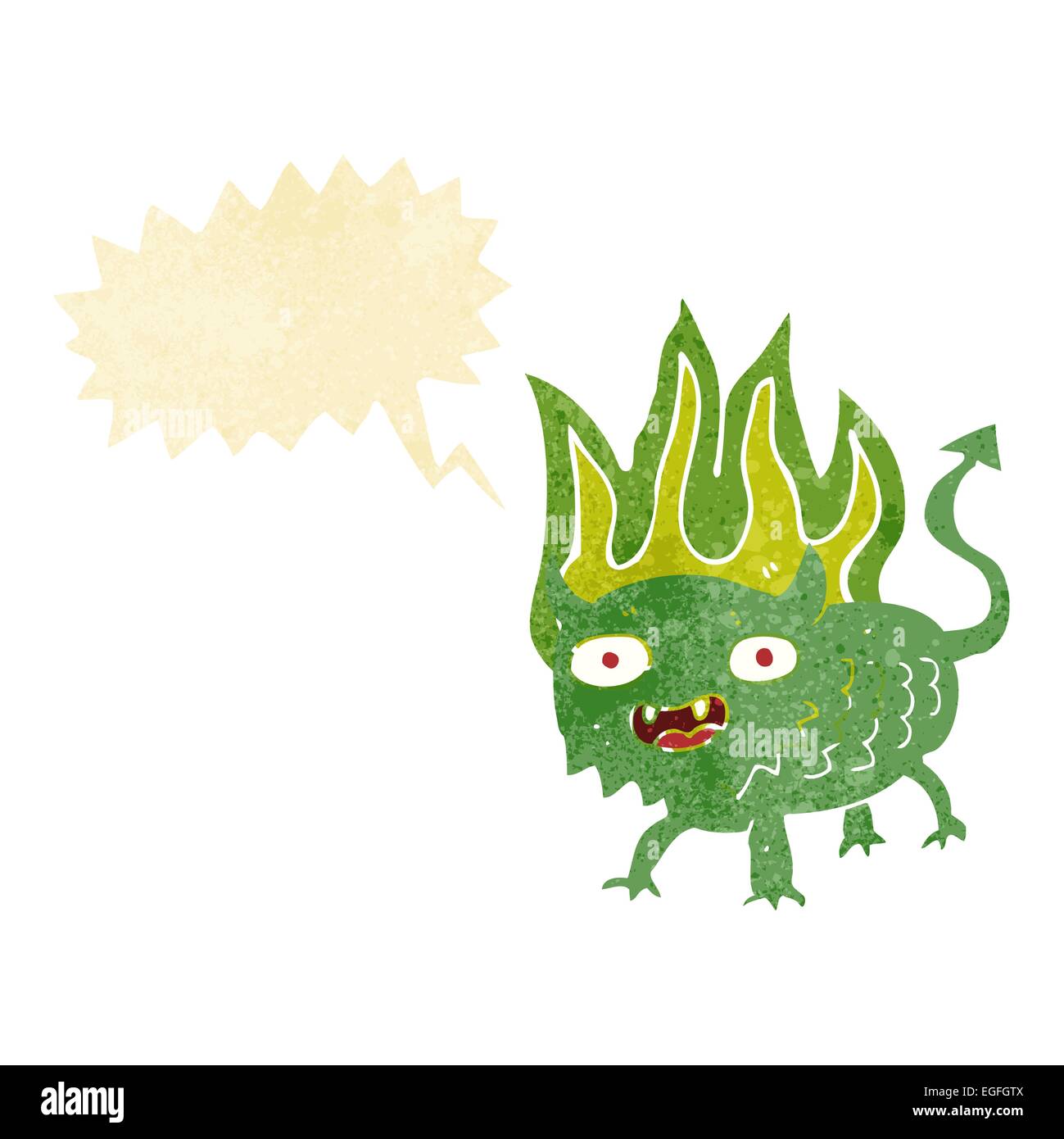cartoon little demon with speech bubble Stock Vector Image & Art - Alamy