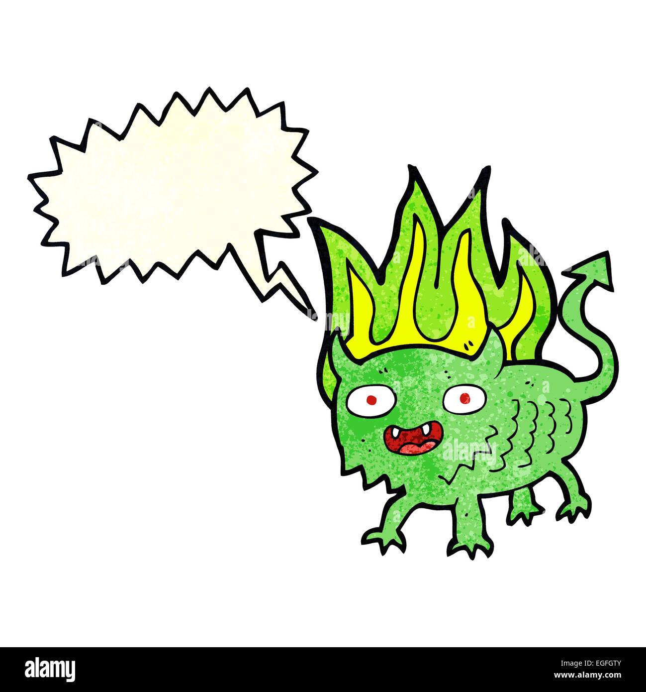 cartoon little demon with speech bubble Stock Vector Image & Art - Alamy