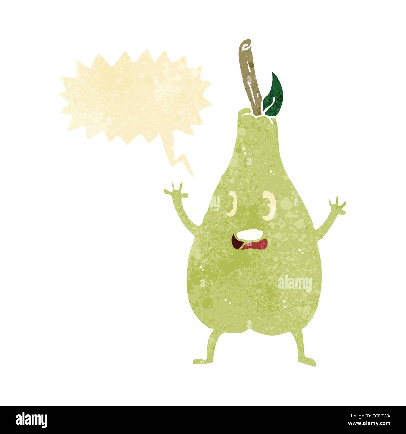 cartoon frightened pear with speech bubble Stock Vector Image & Art - Alamy
