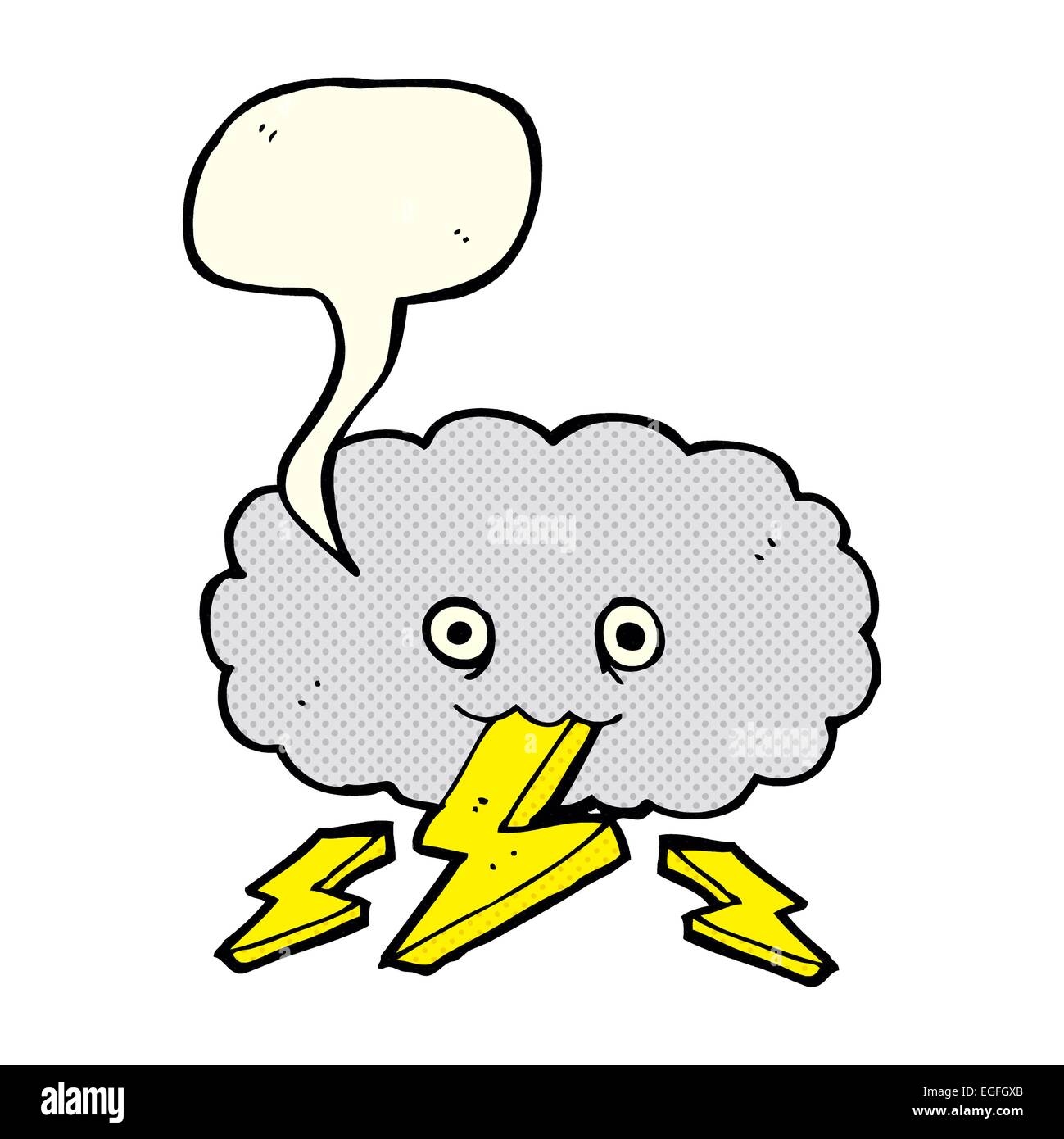 cartoon thundercloud with speech bubble Stock Vector Image & Art - Alamy