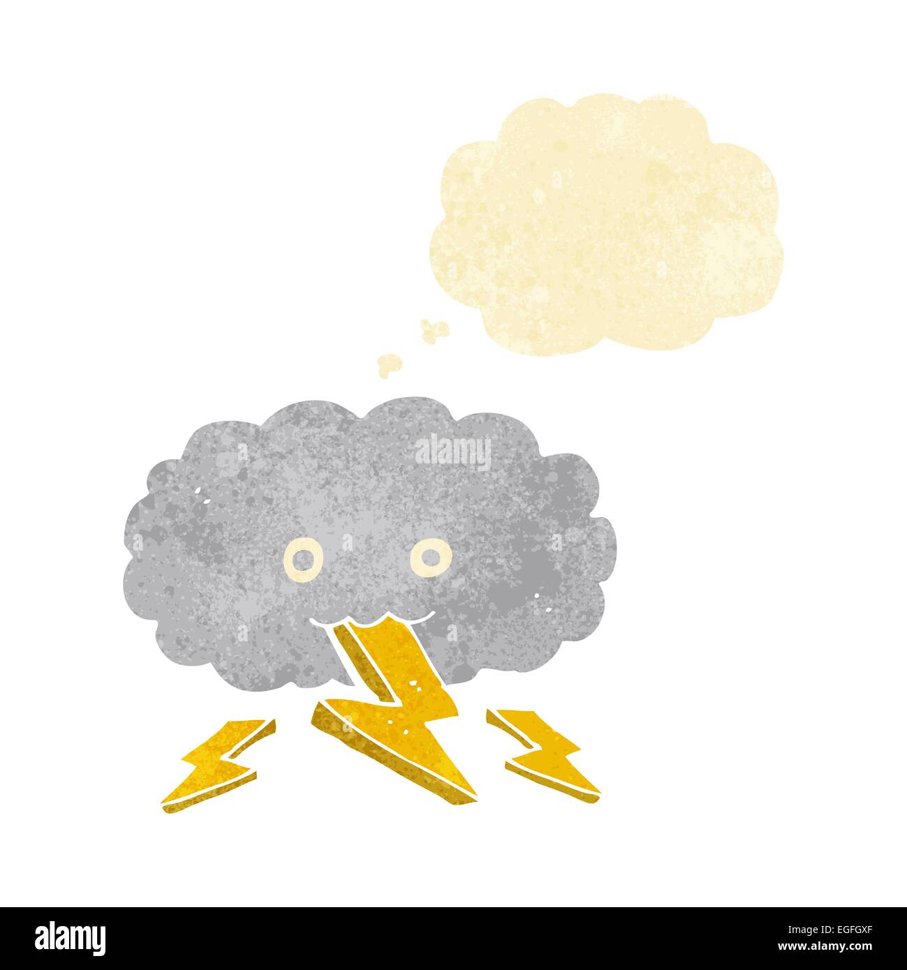 cartoon thundercloud with thought bubble Stock Vector Image & Art - Alamy