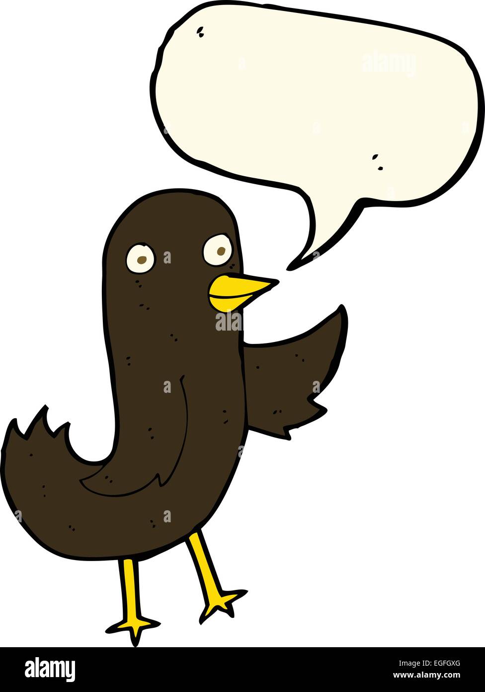 funny cartoon bird with speech bubble Stock Vector Image & Art - Alamy