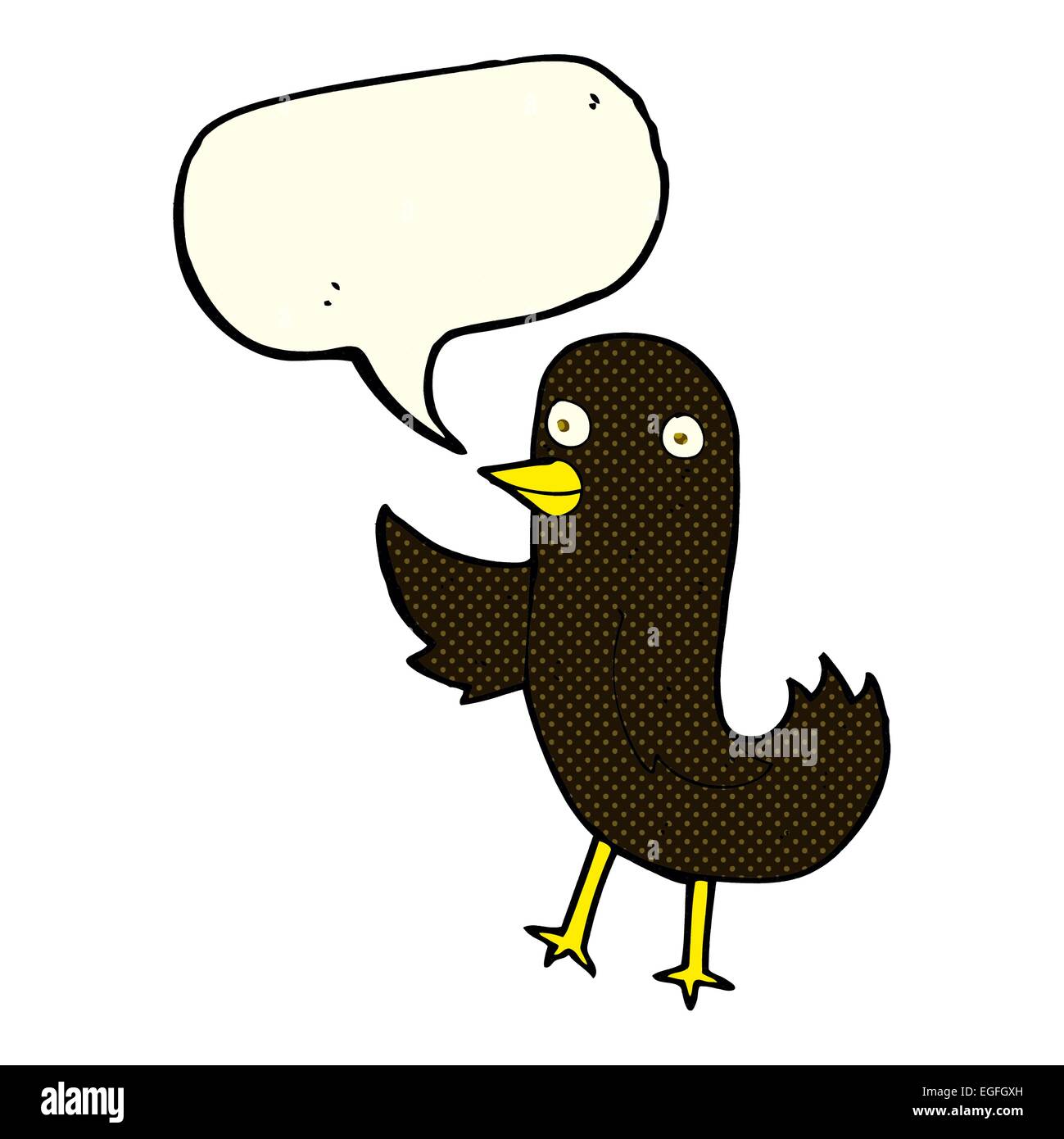 funny cartoon bird with speech bubble Stock Vector Image & Art - Alamy