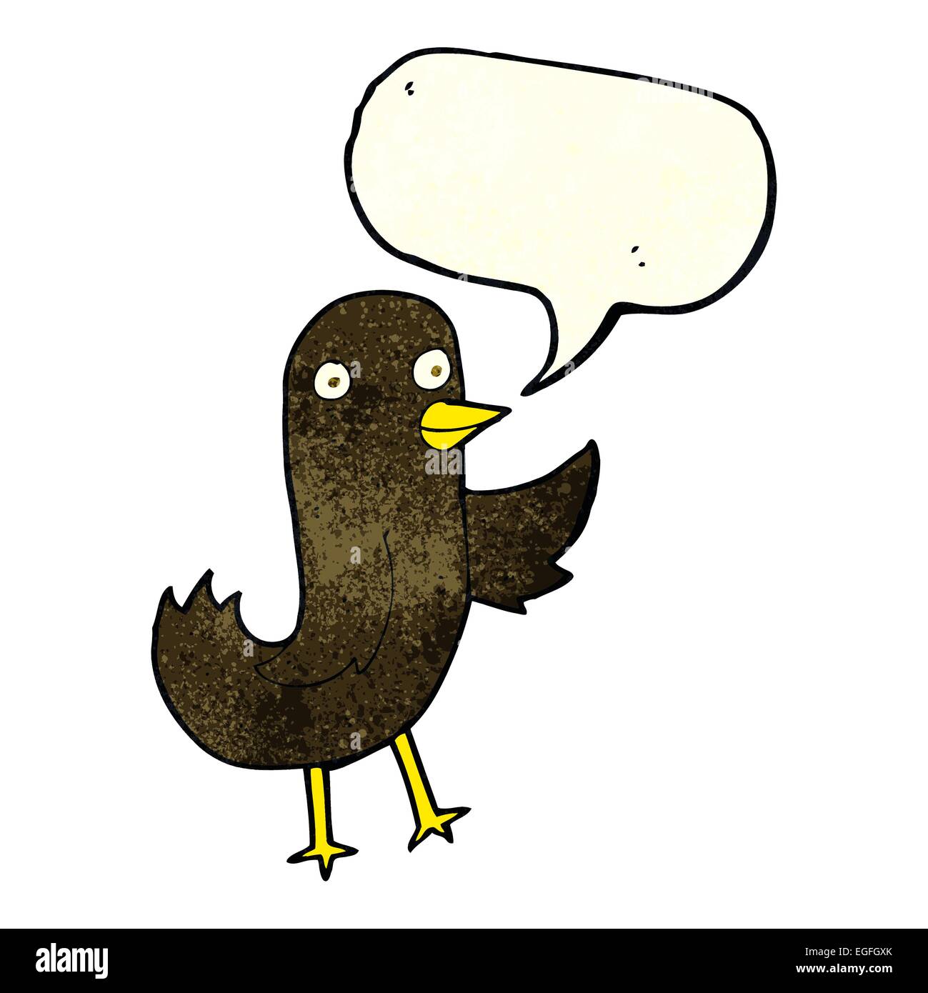 funny cartoon bird with speech bubble Stock Vector Image & Art - Alamy