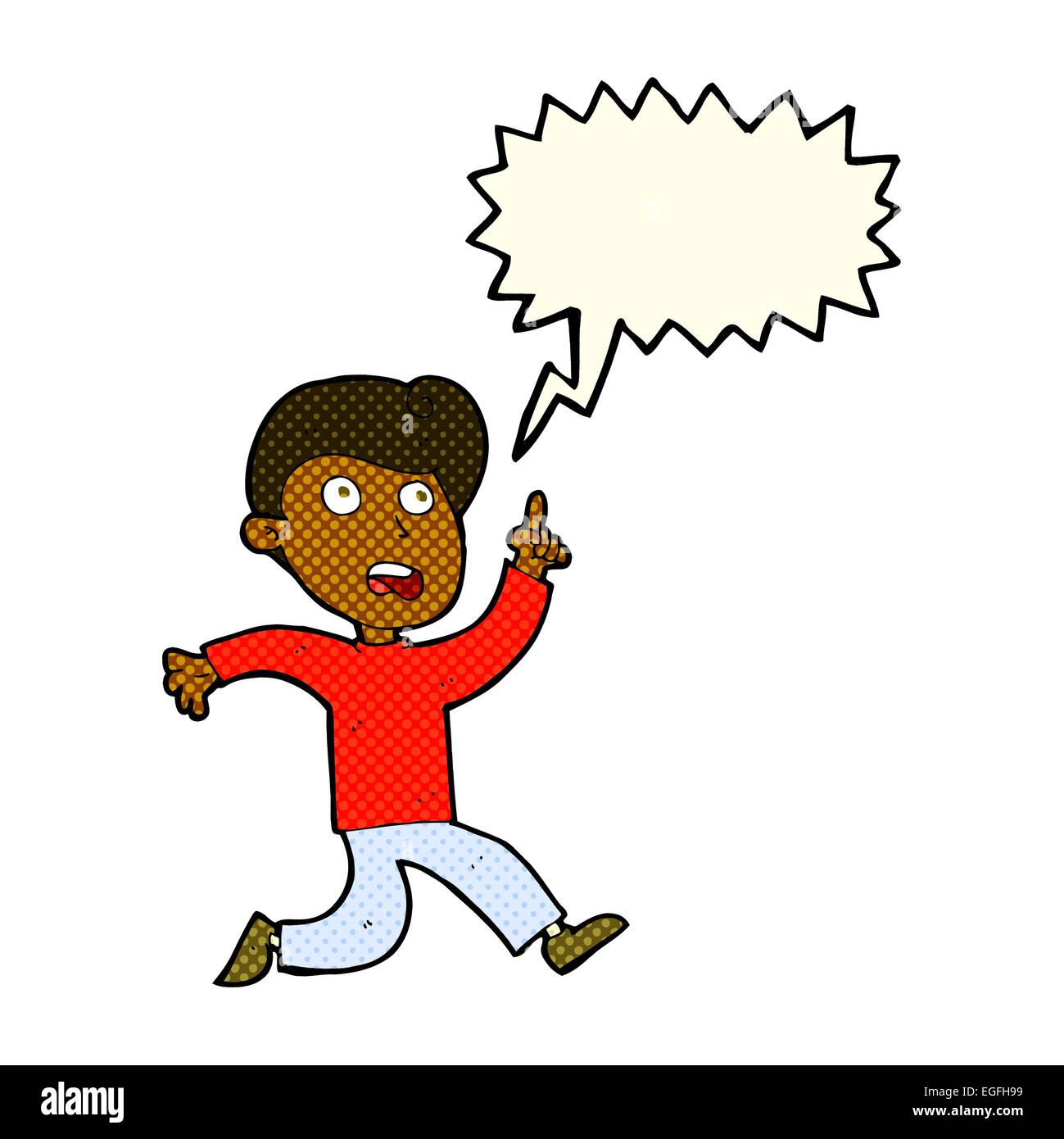 cartoon boy panicking with speech bubble Stock Vector Image & Art - Alamy