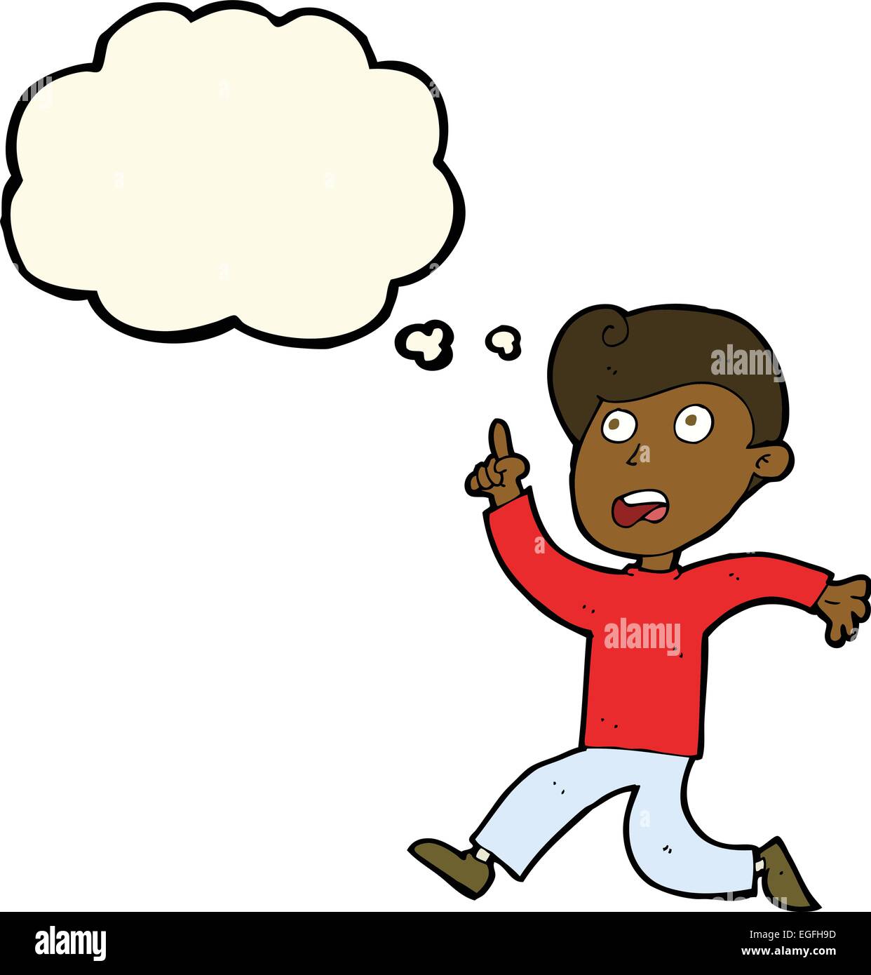 cartoon boy panicking with thought bubble Stock Vector Image & Art - Alamy