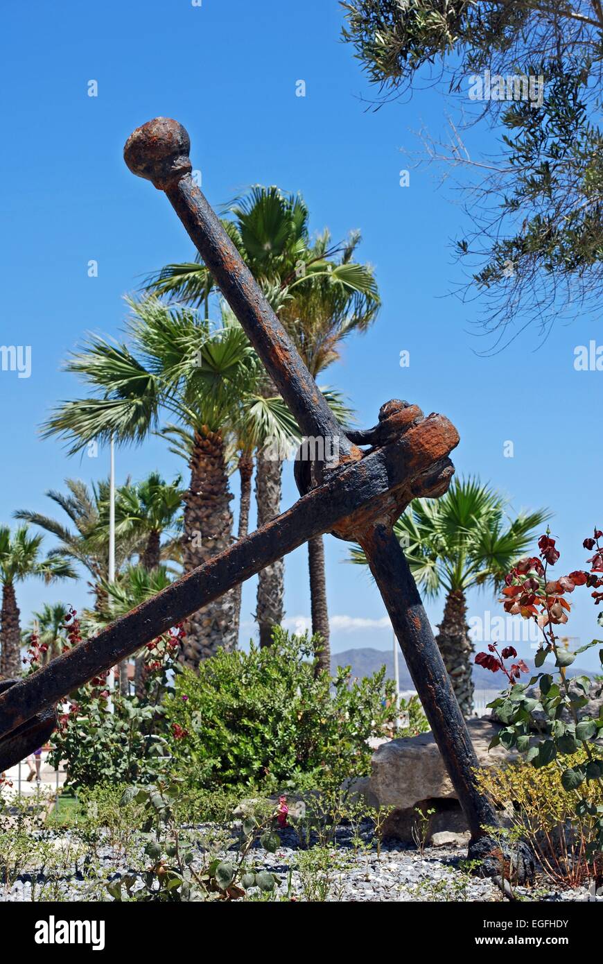 Large ships anchor on display near the port, Garrucha, Almeria Province ...