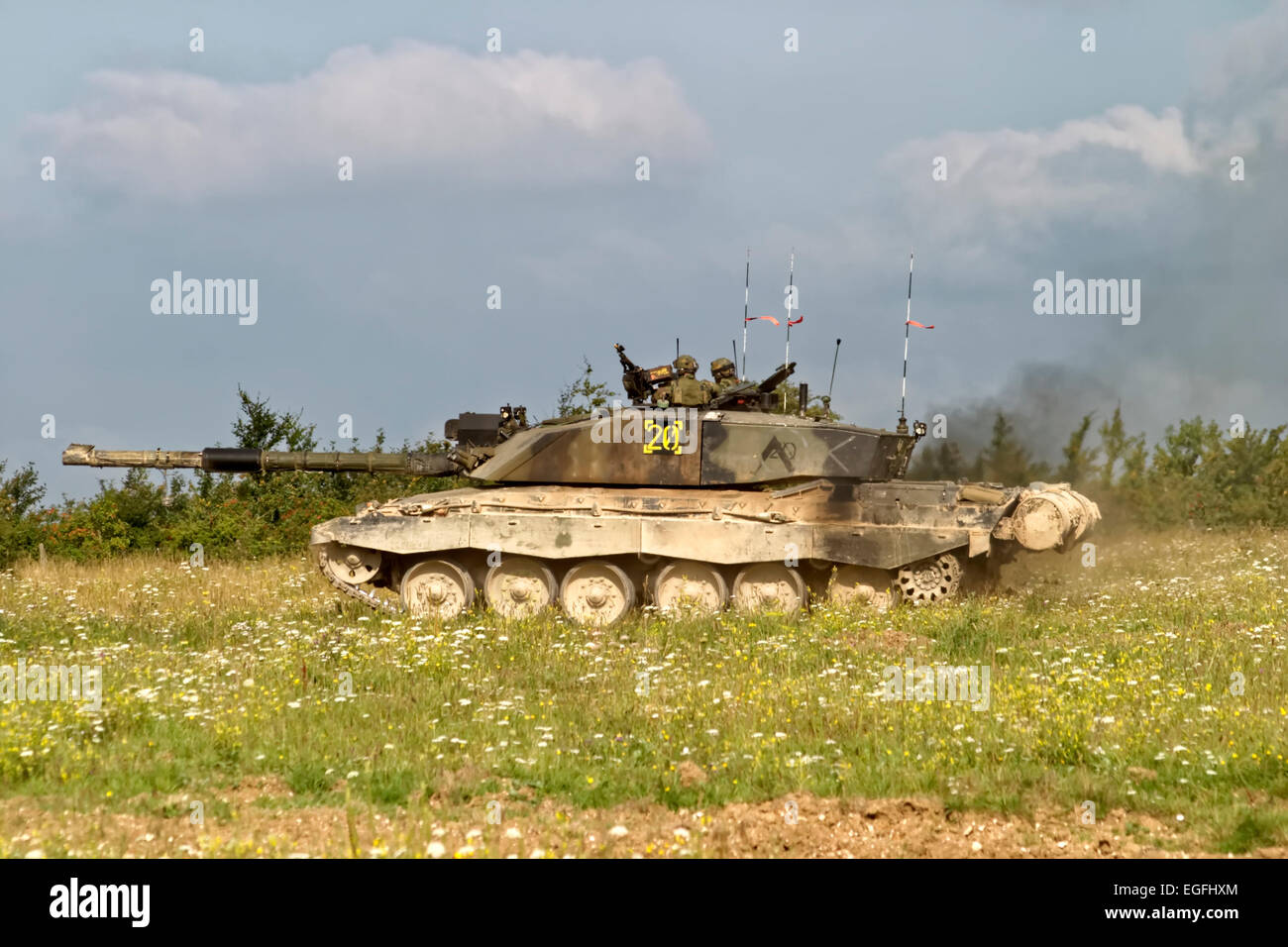 British Army Challenger 2 Main Battle Tank on a training exercise on ...
