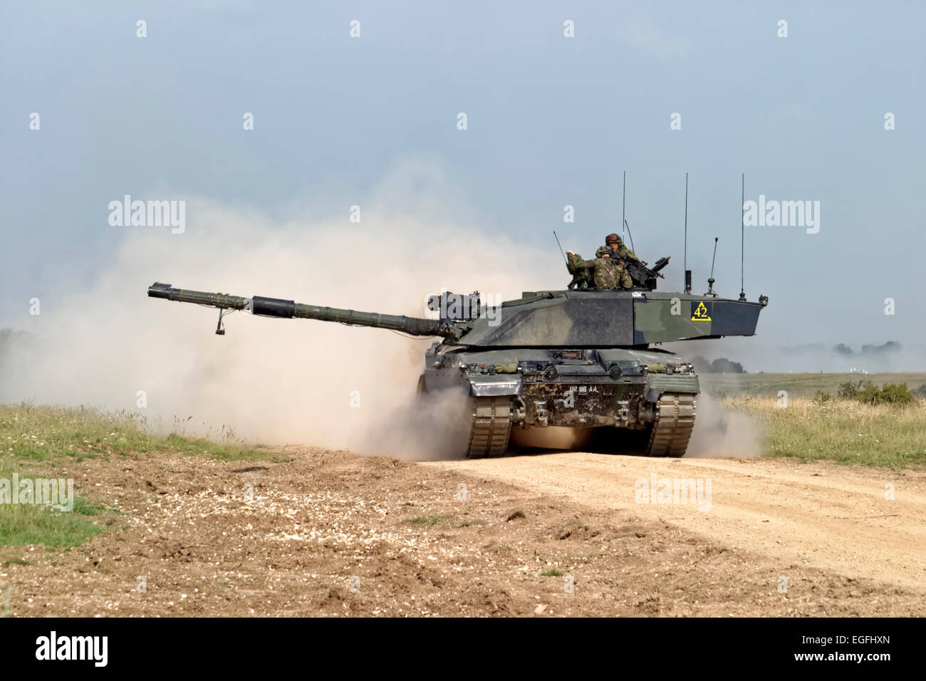 British Army Challenger 2 Main Battle Tank on a training exercise on ...