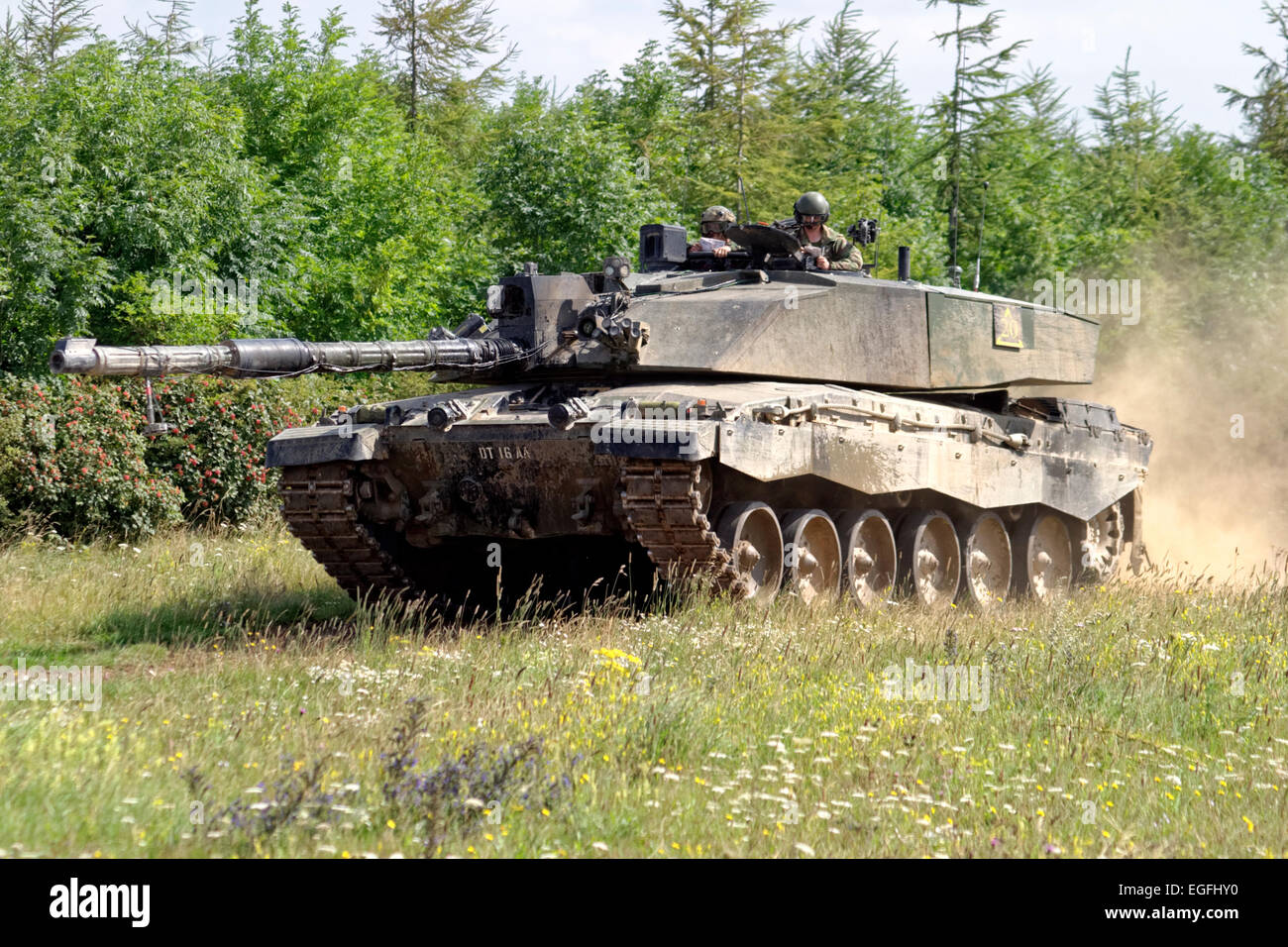 British Army Challenger 2 Main Battle Tank on a training exercise on ...
