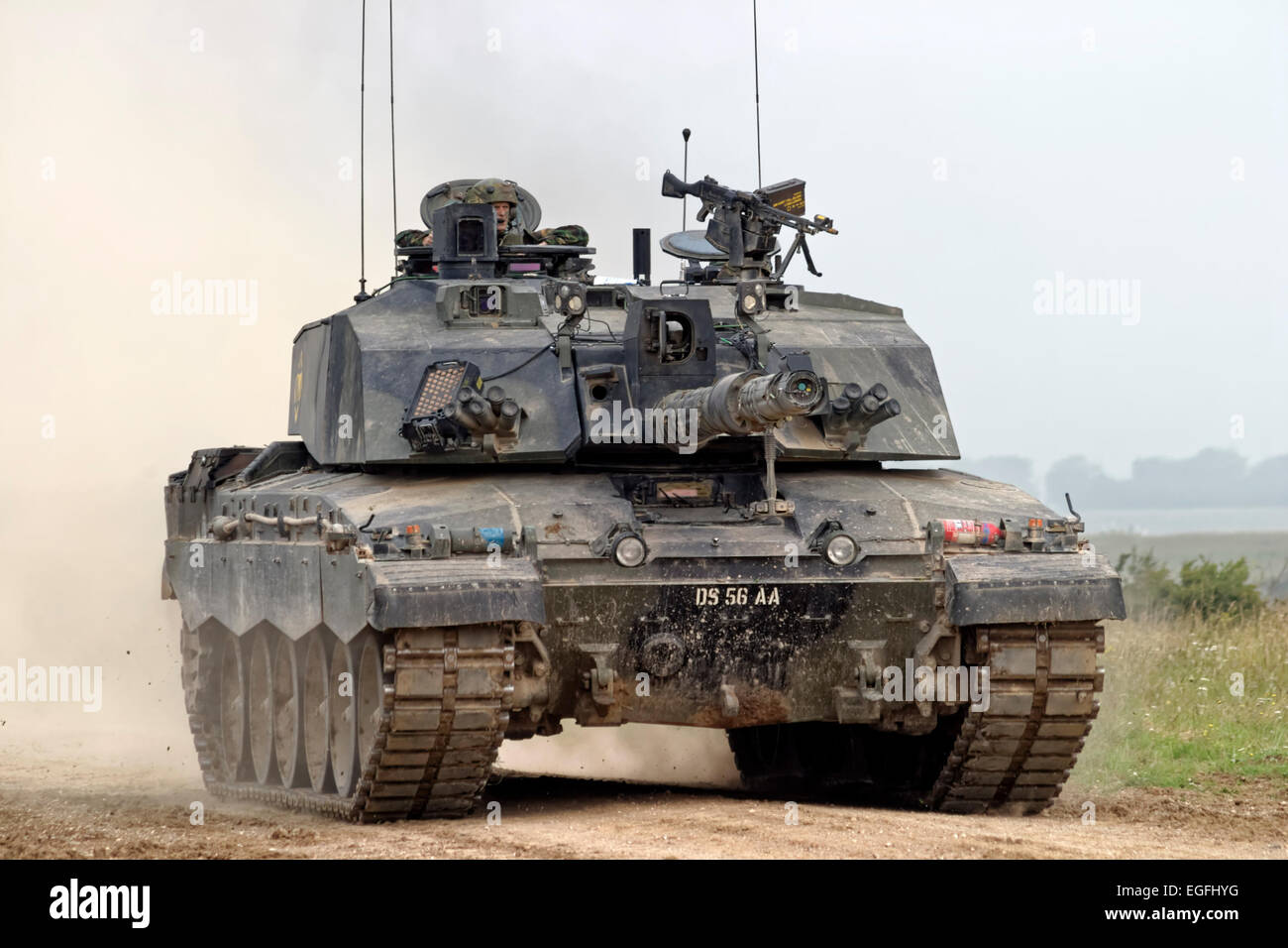 British Army Challenger 2 Main Battle Tank on a training exercise on ...