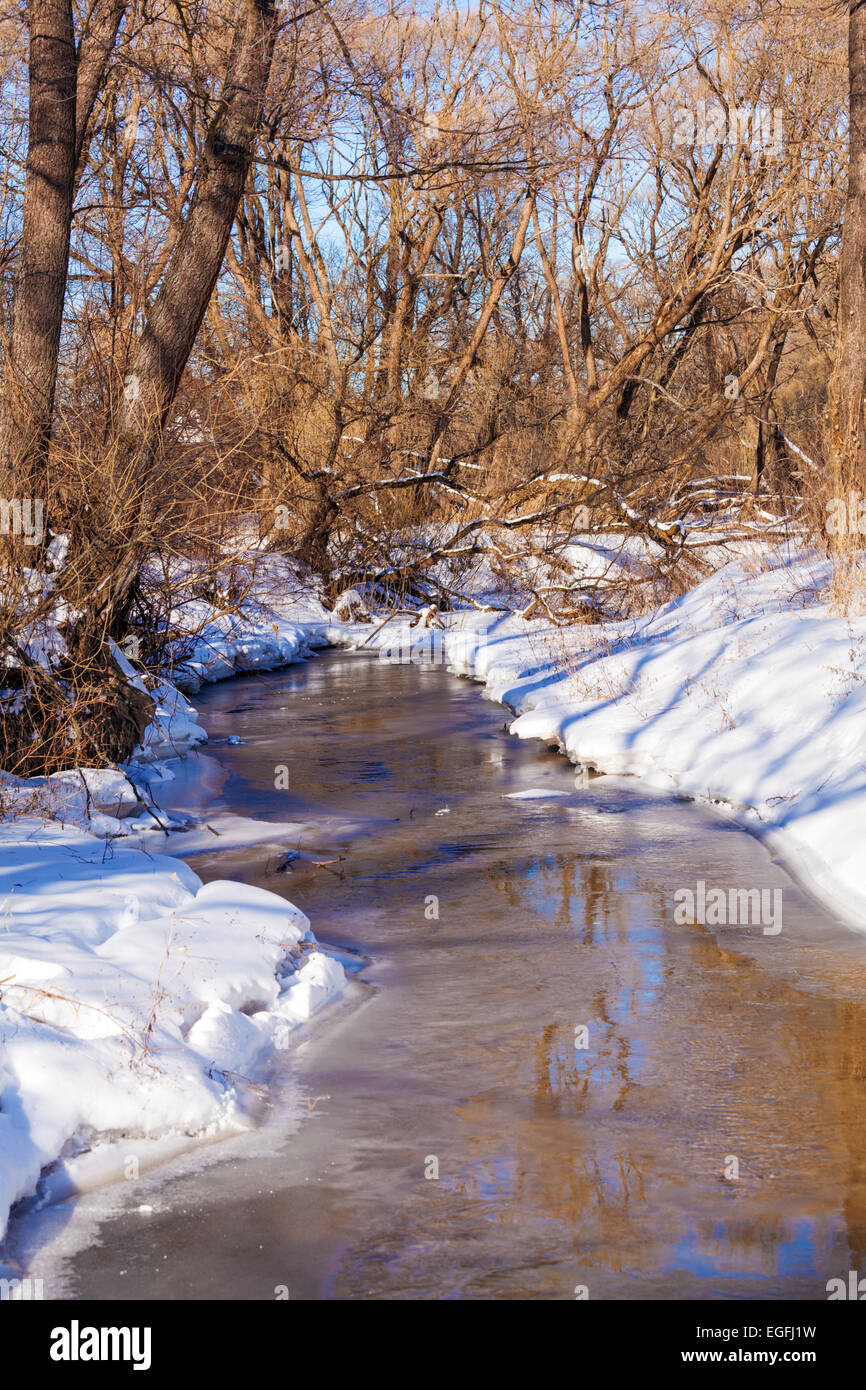 Forest River with Snow at Early Spring, Russian Nature Stock Photo - Alamy