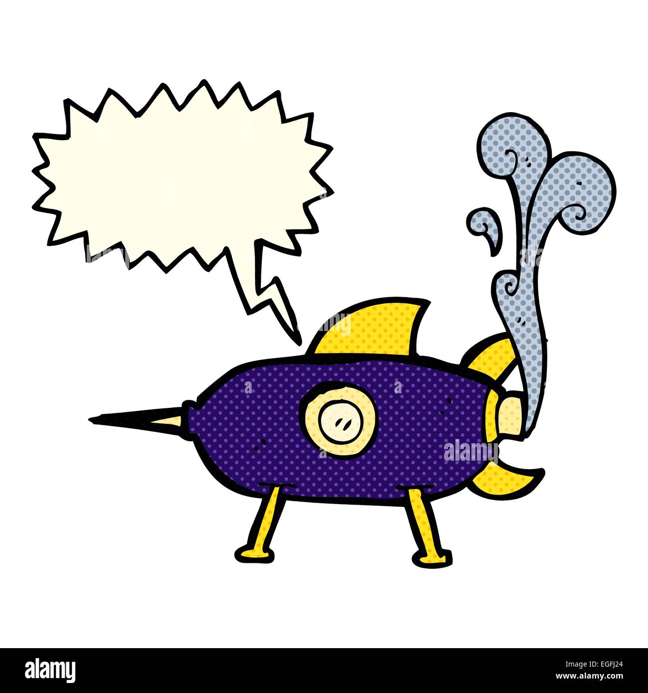 cartoon space rocket with speech bubble Stock Vector Image & Art - Alamy