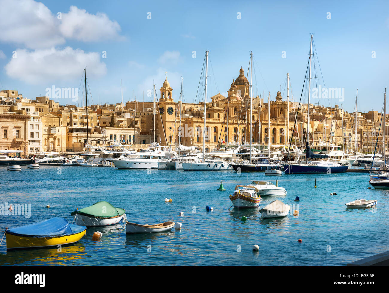 View of town and harbour. Valletta. Malta Stock Photo - Alamy
