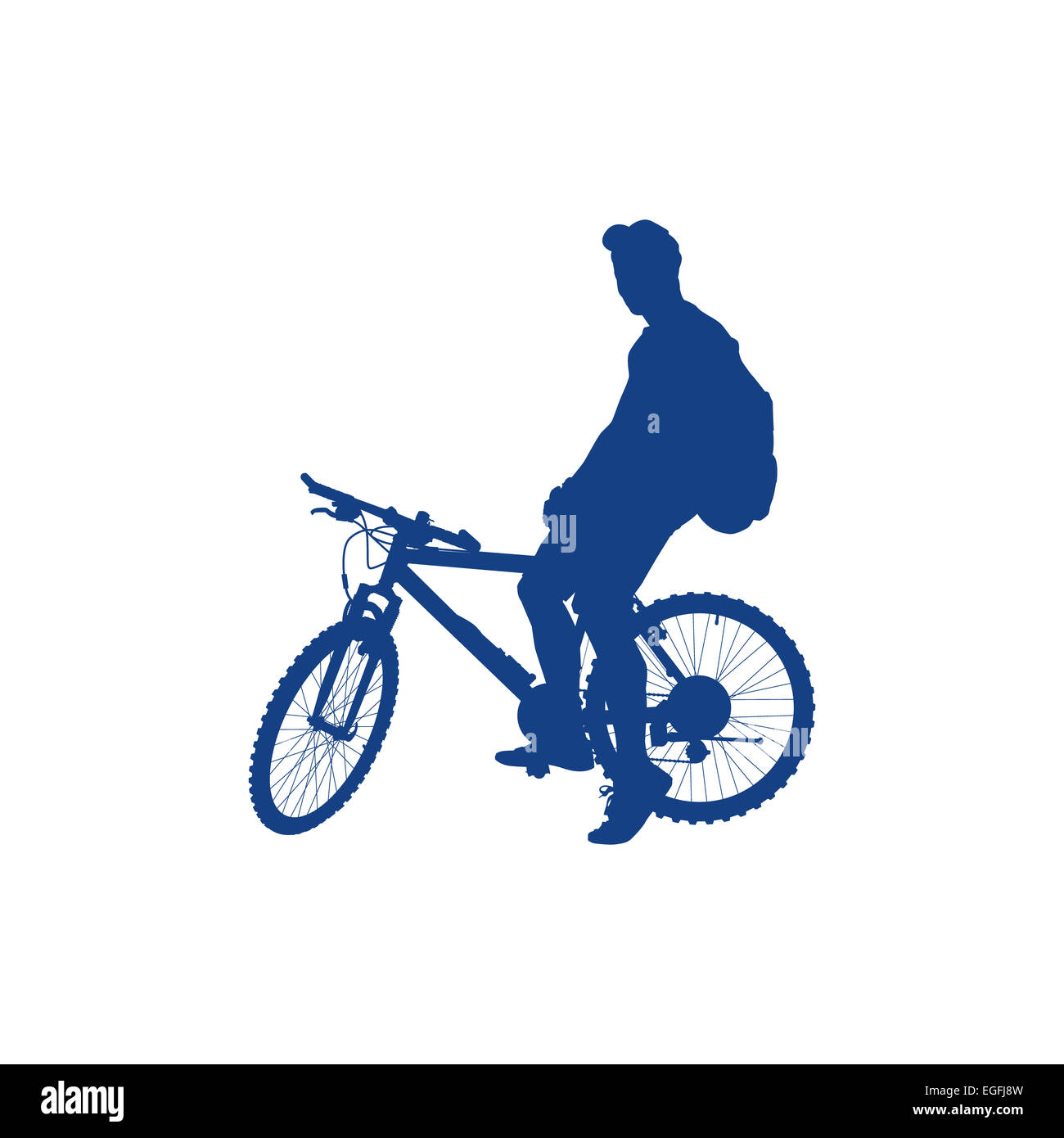 Cyclist silhouette illustration Cut Out Stock Images & Pictures - Alamy