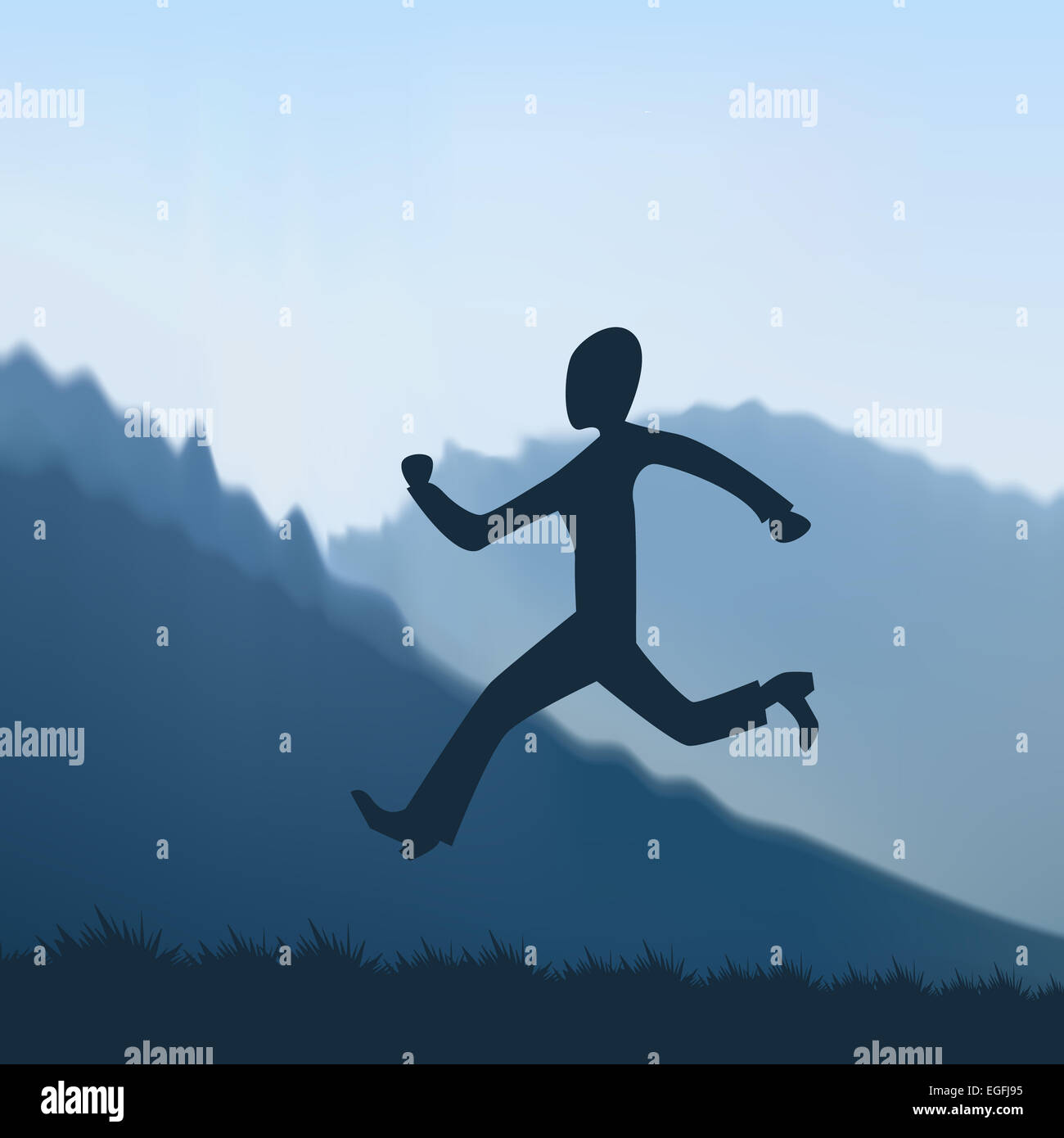 cartoon man running Stock Photo - Alamy