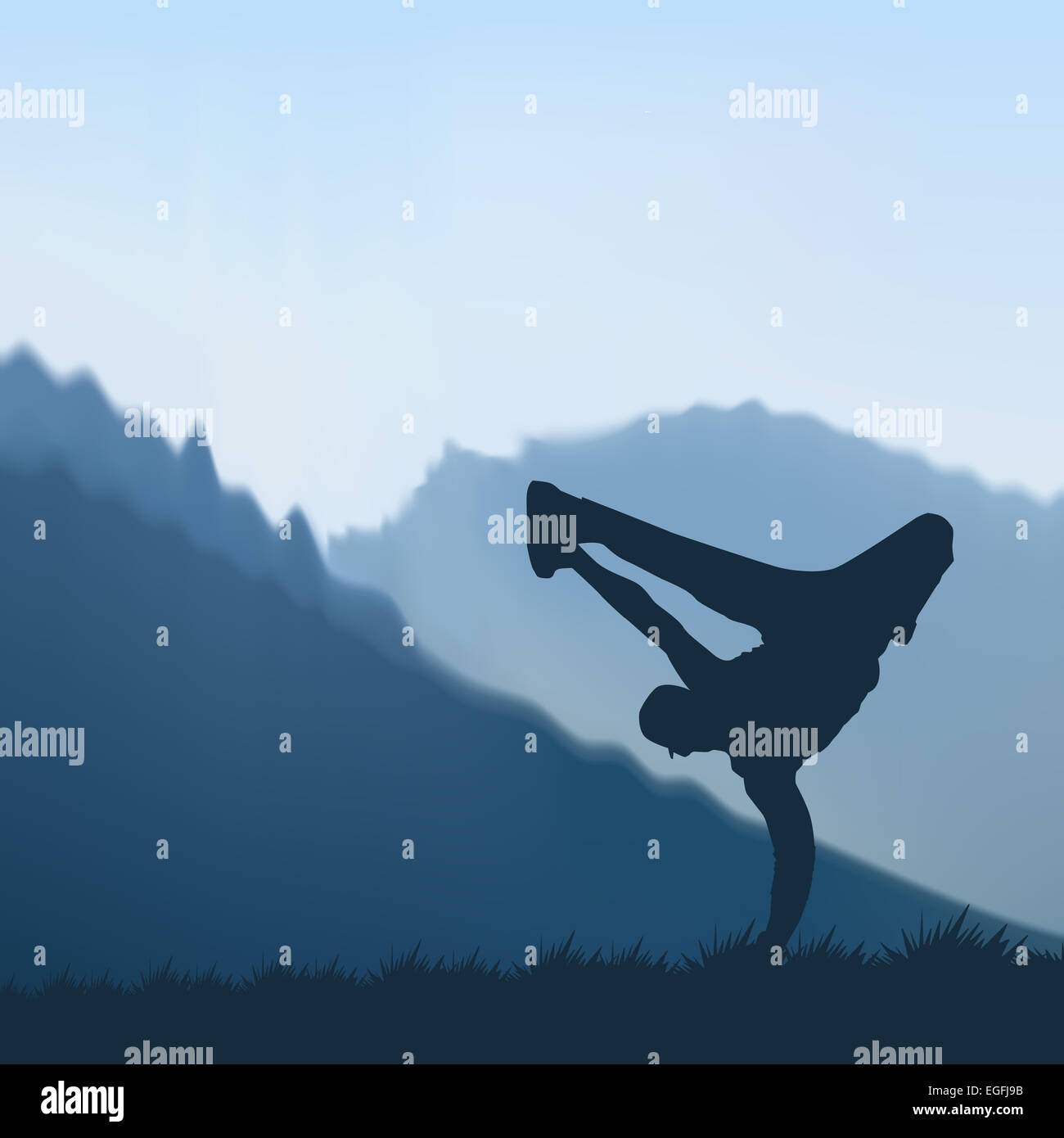 man standing on his hand Stock Photo - Alamy