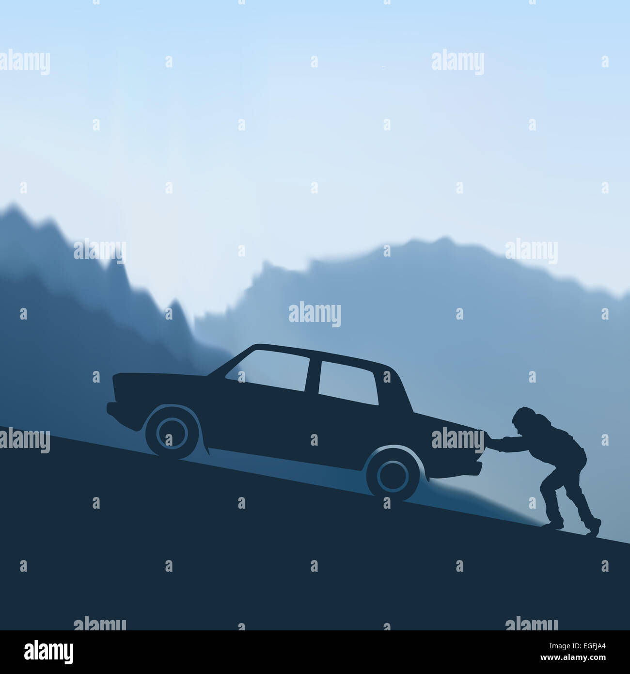 Man pushing car wheel hi-res stock photography and images - Alamy