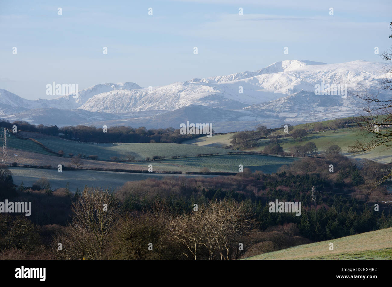Snowdonia mountain range in winter (UK Weather Stock Photo - Alamy